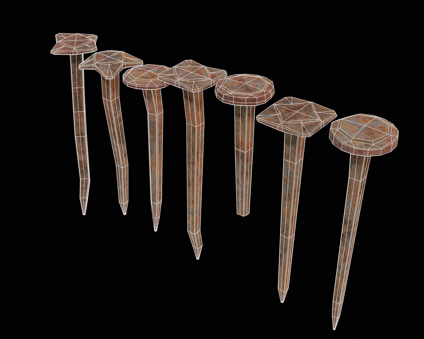 Heavy Rust Medieval Nails Model - TurboSquid 2354989