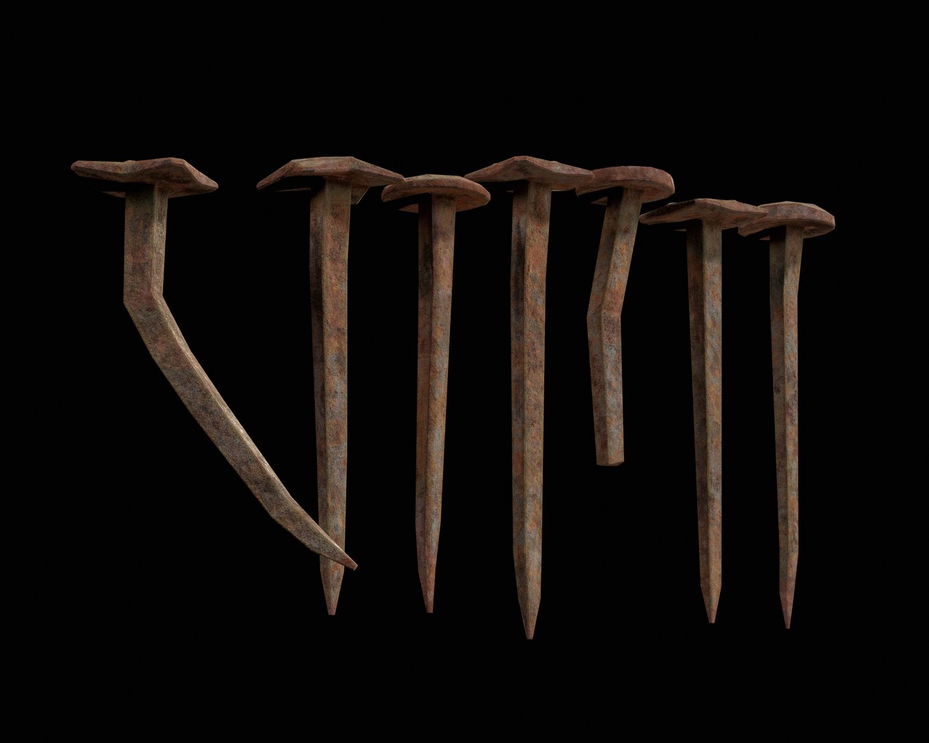 Heavy Rust Medieval Nails Model - TurboSquid 2354989