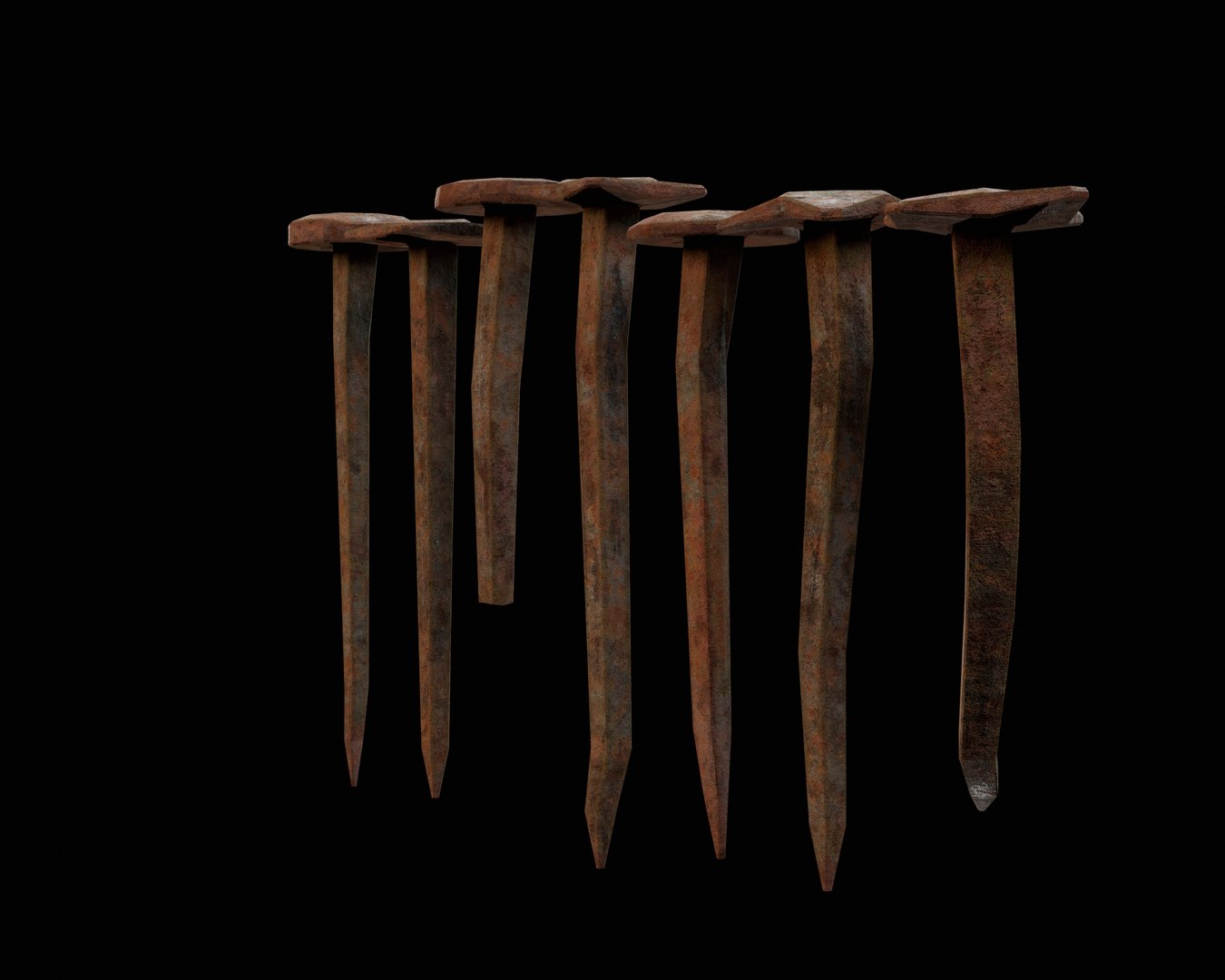 Heavy Rust Medieval Nails Model - TurboSquid 2354989