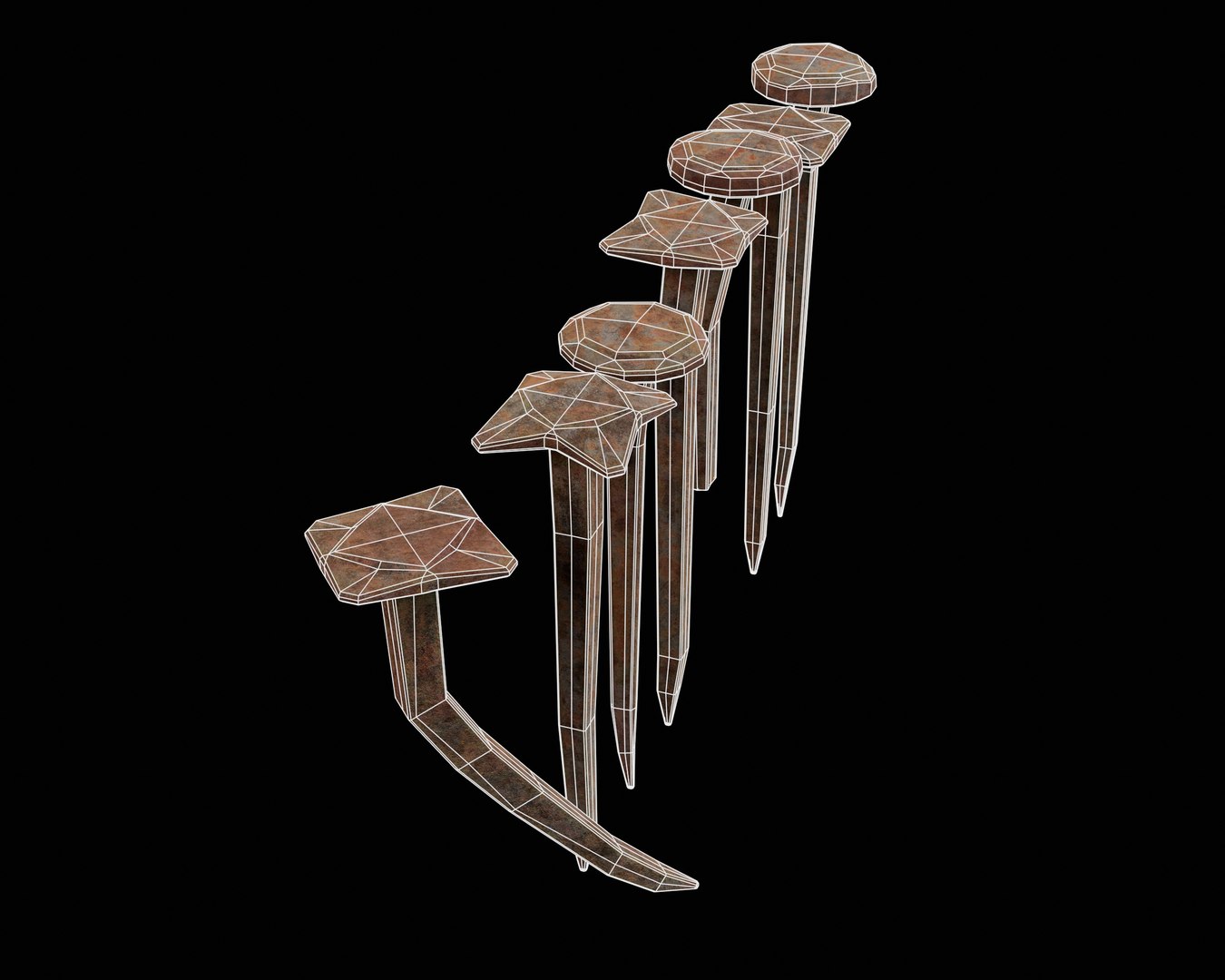 Heavy Rust Medieval Nails Model - TurboSquid 2354989
