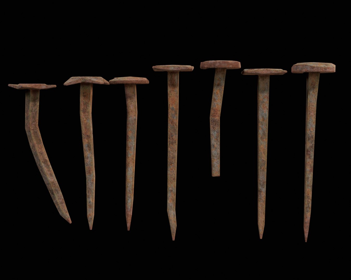 Heavy Rust Medieval Nails Model - TurboSquid 2354989