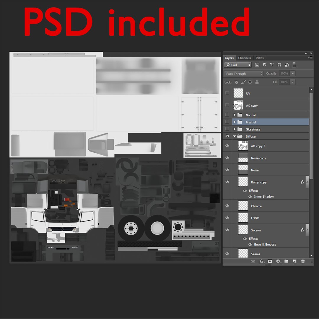 Mercedes-benz Atego Truck Lods 3d 3ds