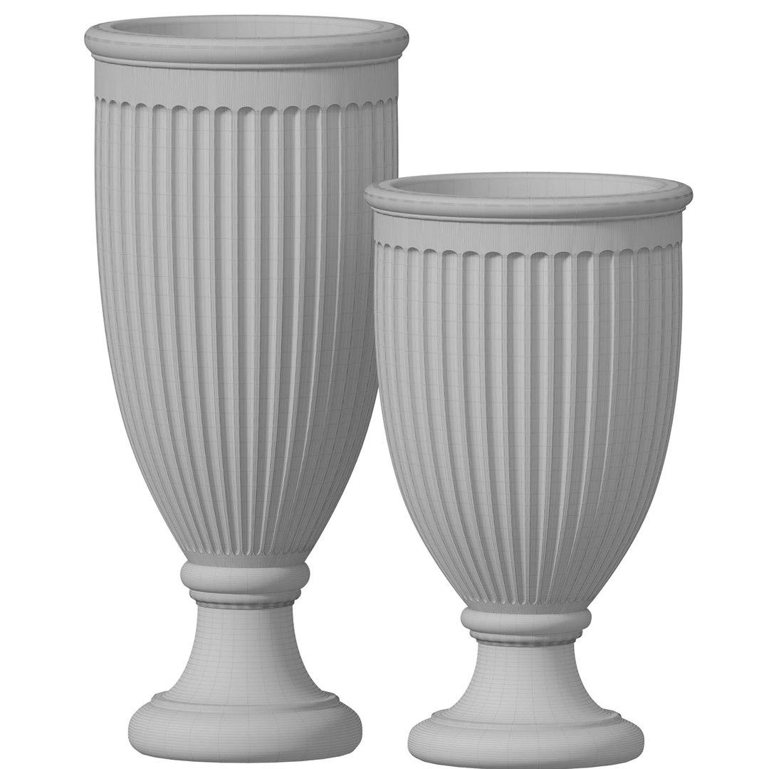 3D Decorative Flower Vase Urn Pot Inmodern Style Home Decoration ...