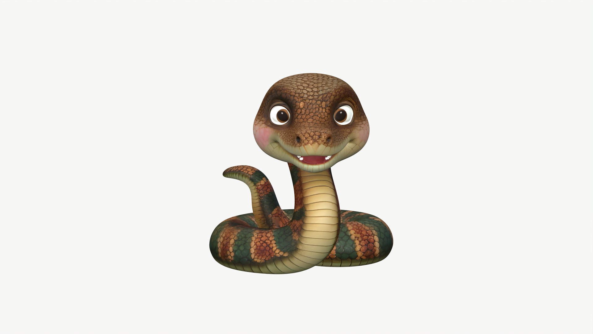 Realistic Cute 3D Snake Character 3D Model - TurboSquid 2460629