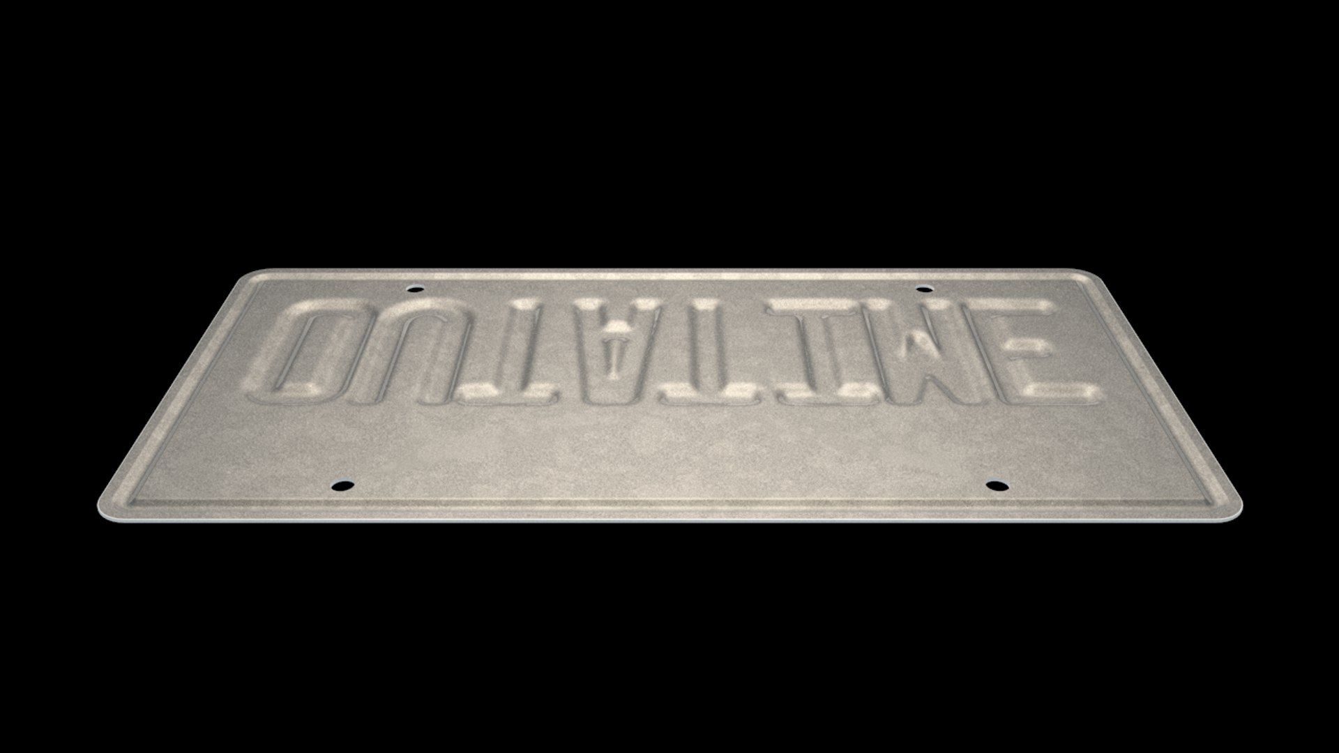 Outatime License Plate Time Machine 3d C4d