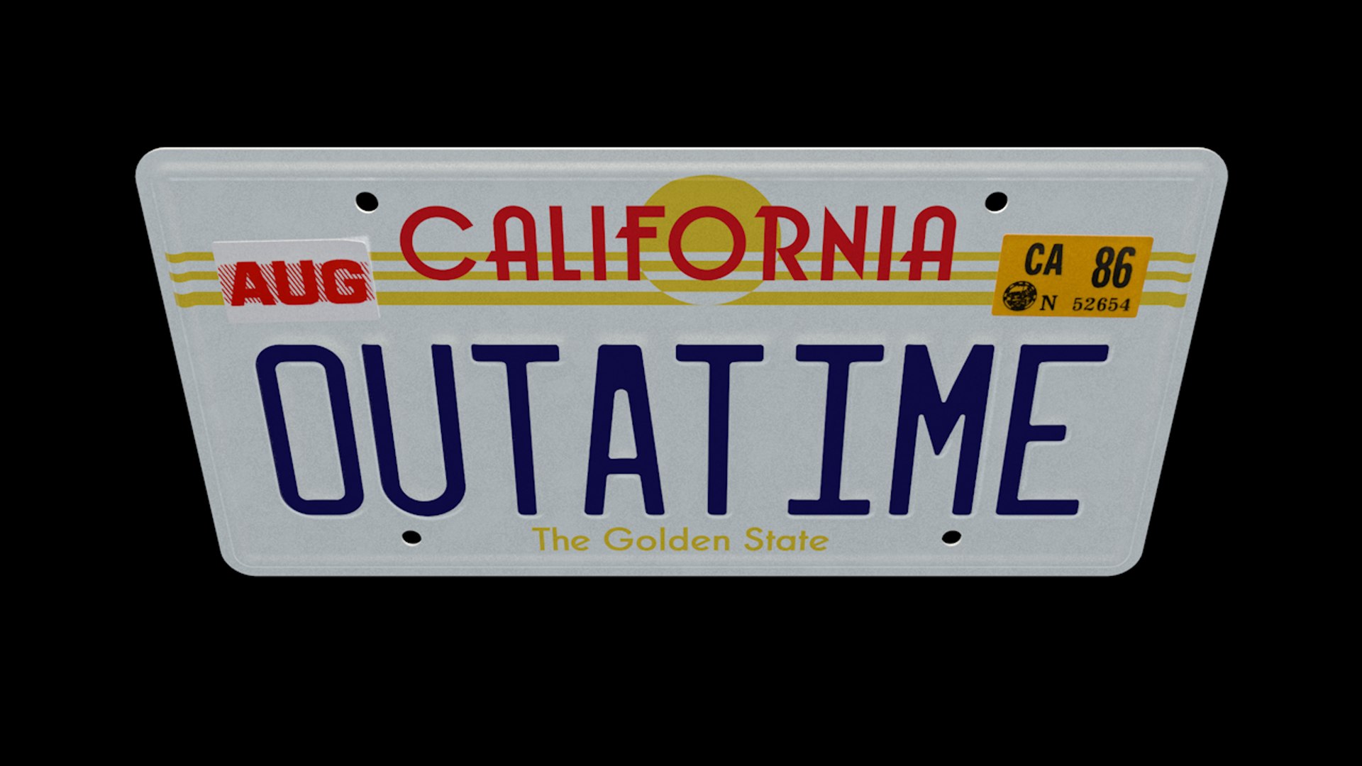 Outatime License Plate Time Machine 3d C4d