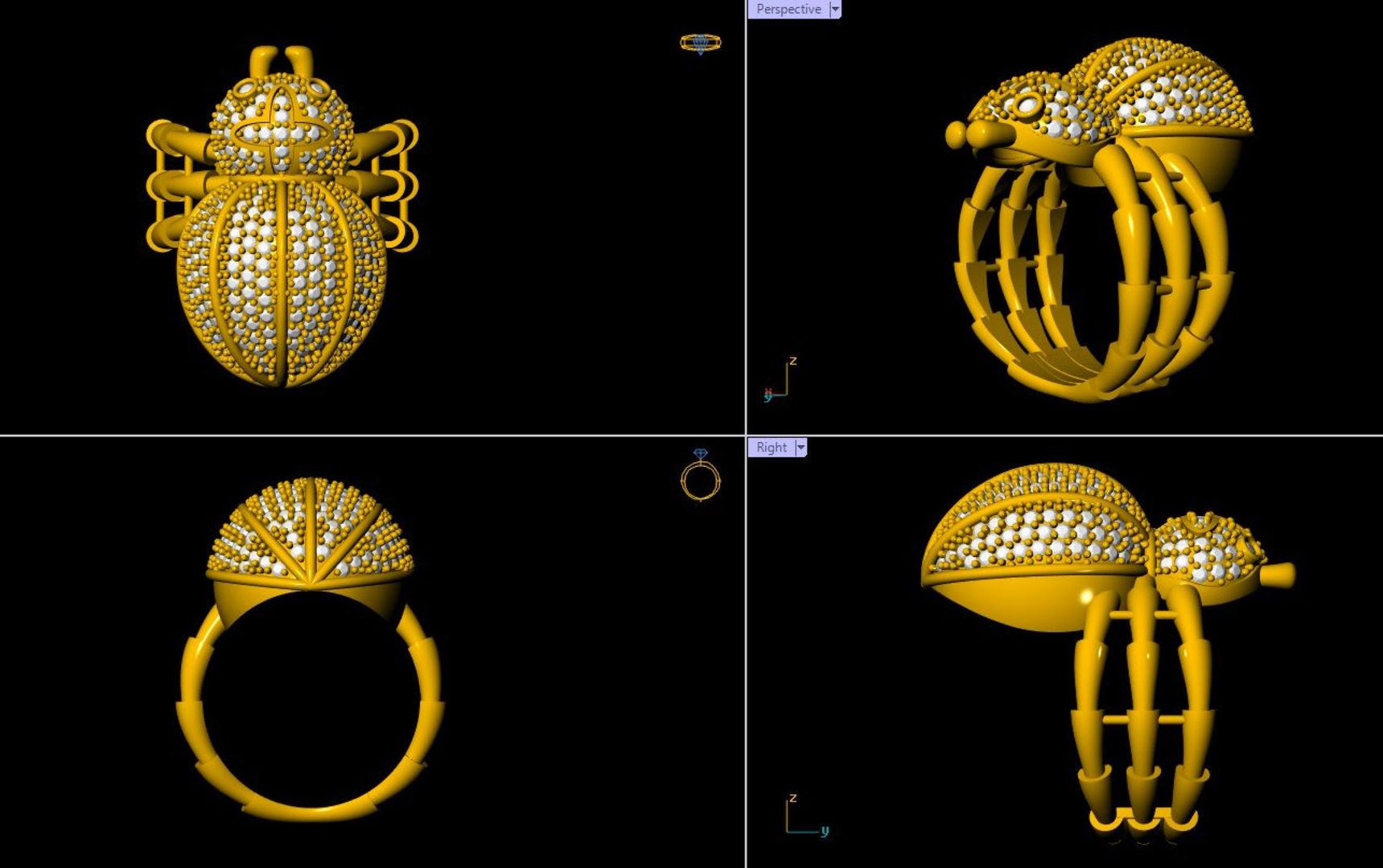 Diamond Spider Ring - 0013 3D Model - TurboSquid 2340659