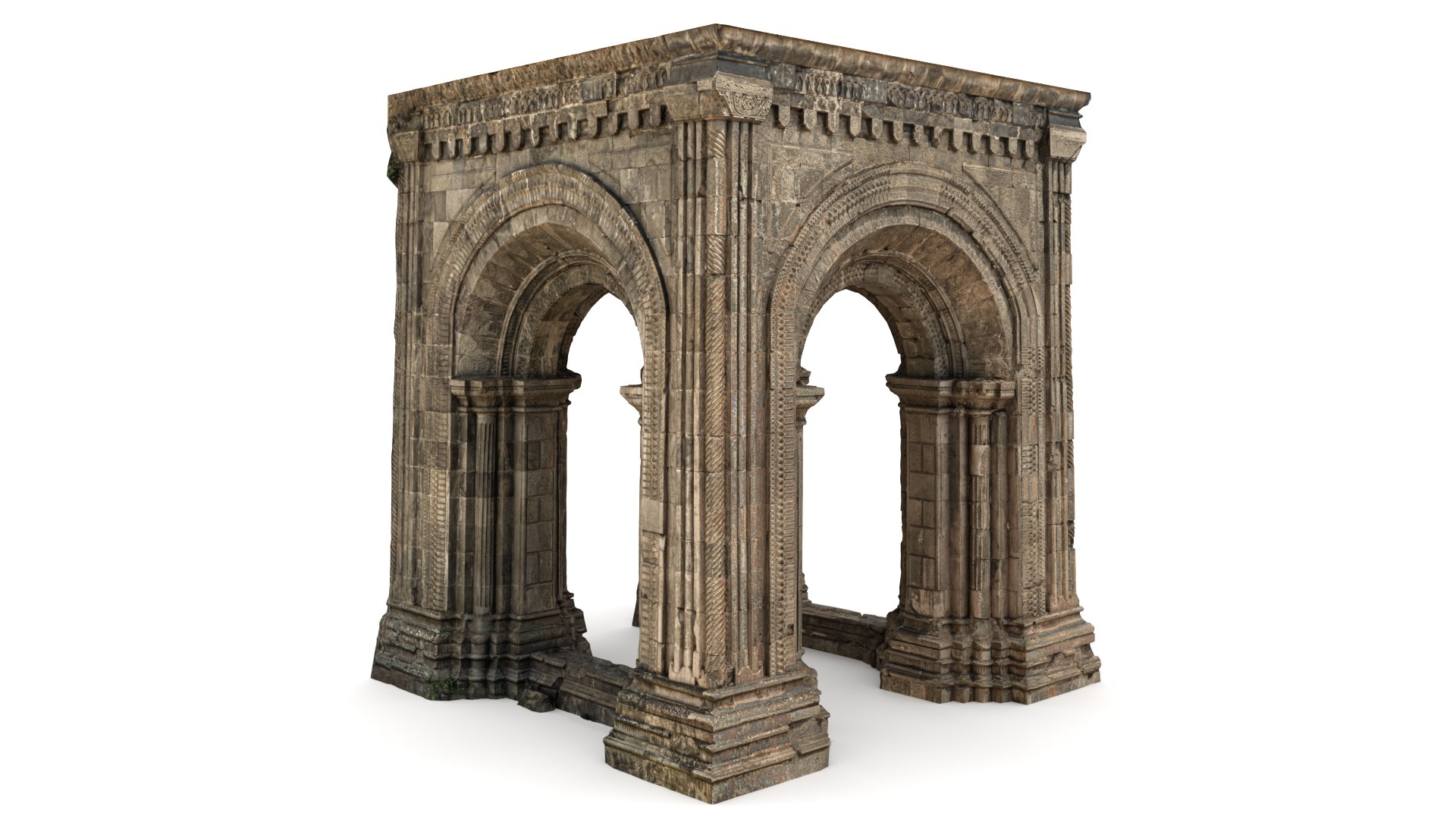 3D Monumental Entrance With Arches Model - TurboSquid 2385665