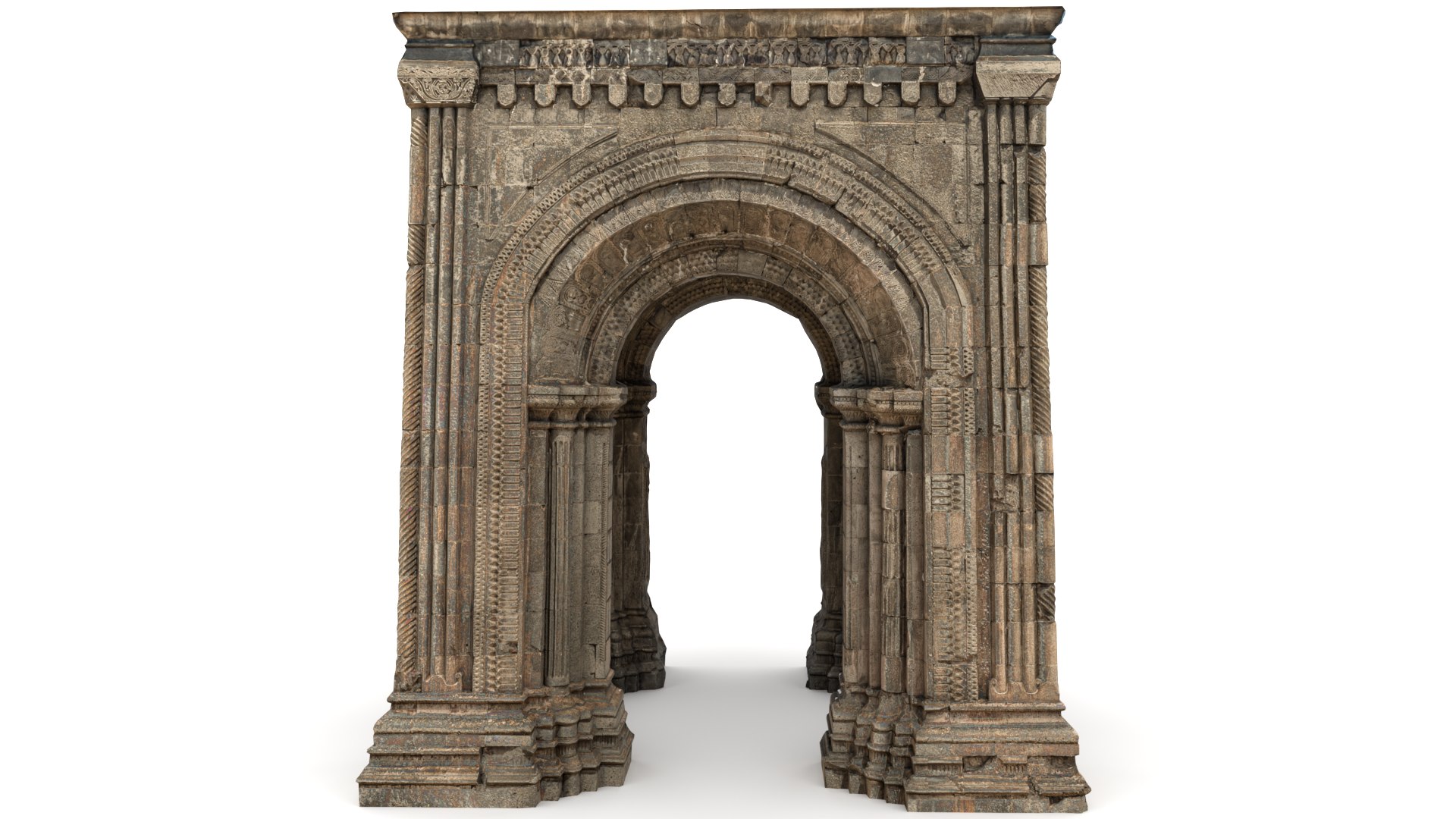 3D Monumental Entrance With Arches Model - TurboSquid 2385665