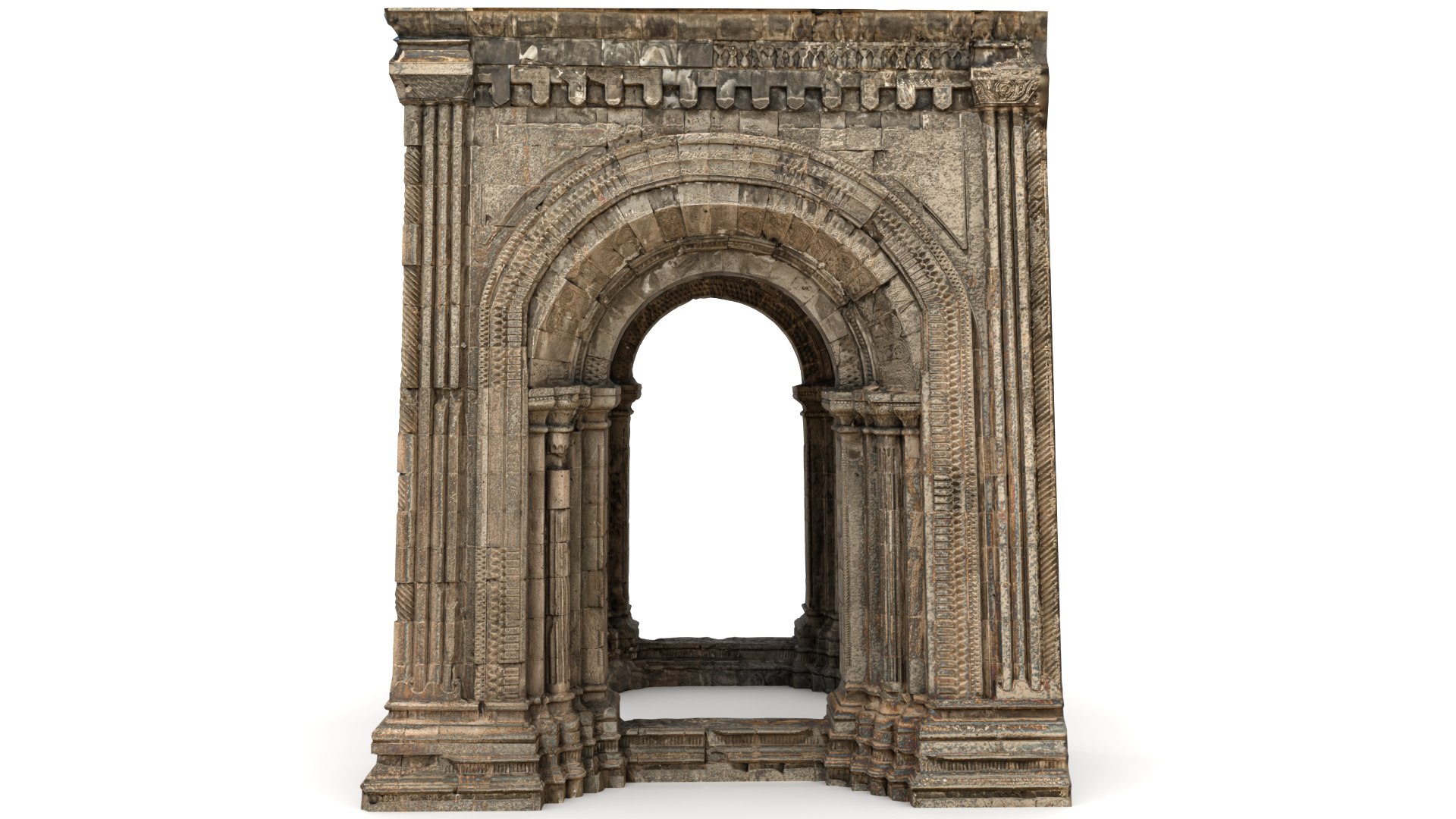3D Monumental Entrance With Arches Model - TurboSquid 2385665