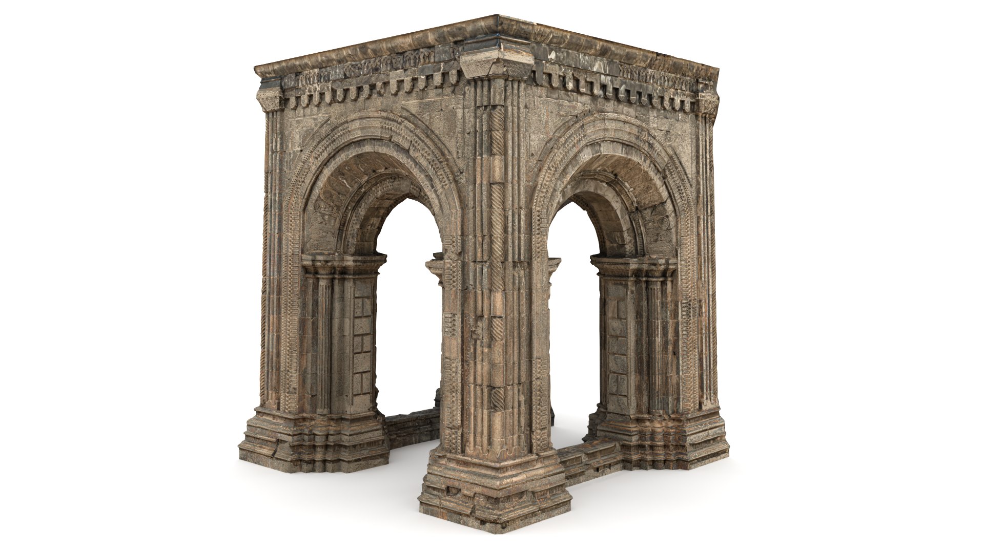 3D Monumental Entrance With Arches Model - TurboSquid 2385665