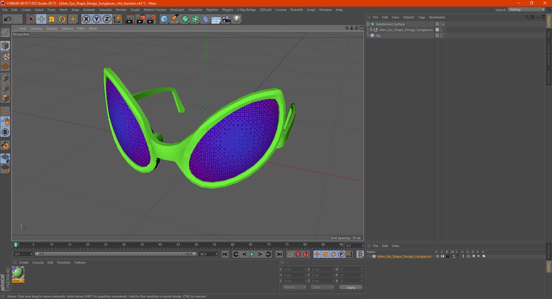 Alien eye shape design 3D model - TurboSquid 1699758