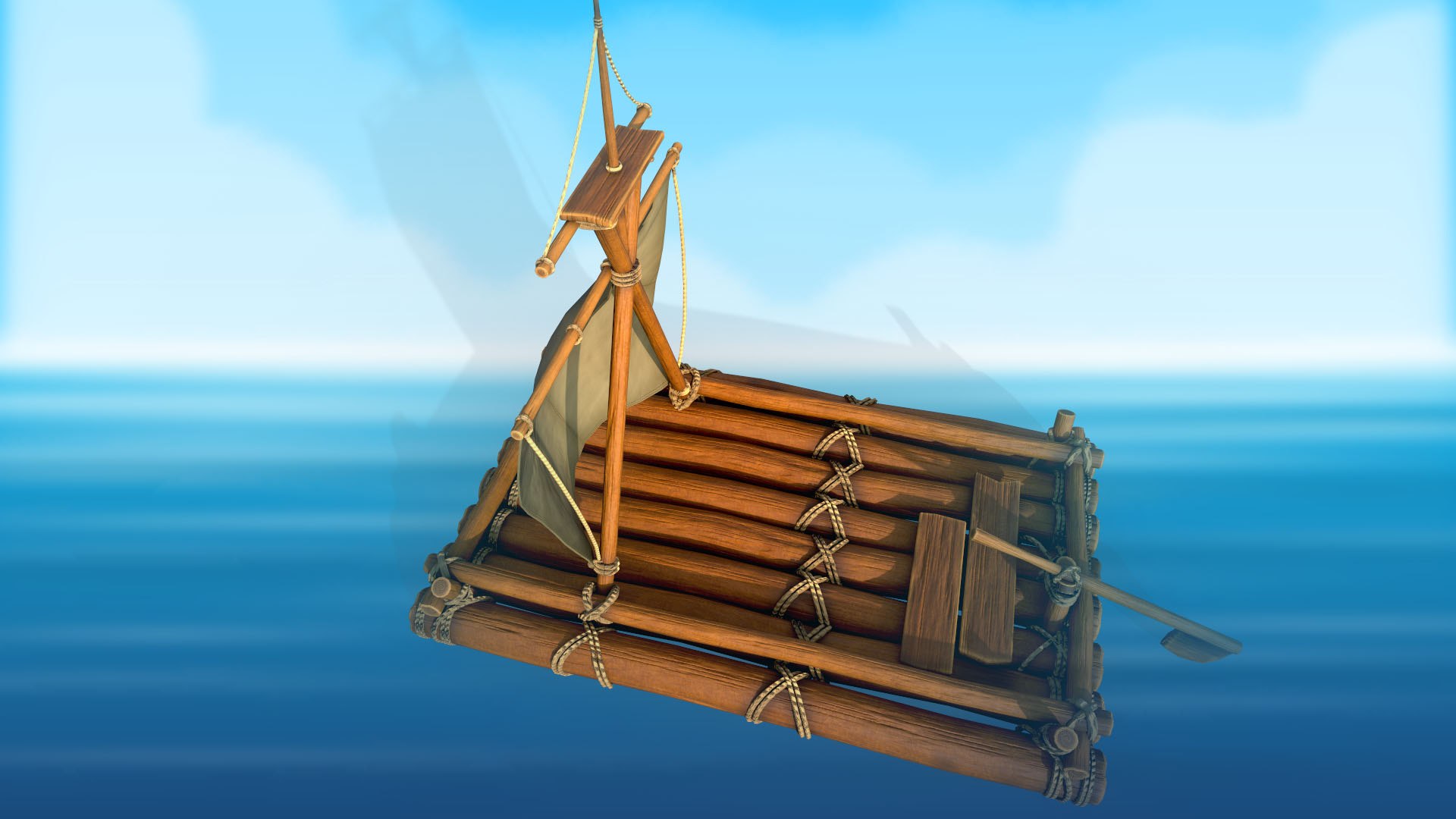 Wooden stylized raft PBR low-poly game ready Low-poly 3D model model ...