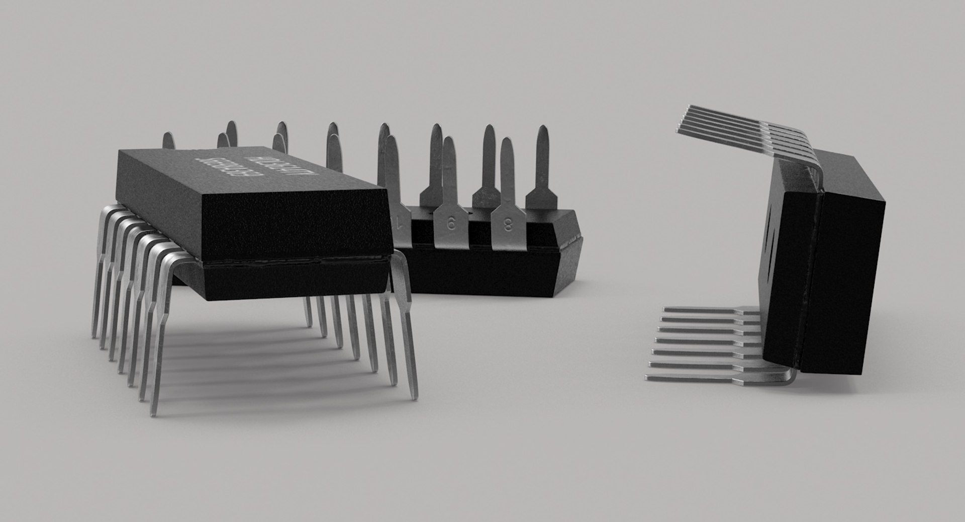 3d Computer Chip Model
