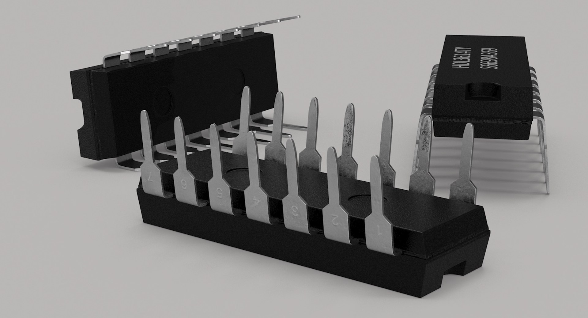 3d Computer Chip Model