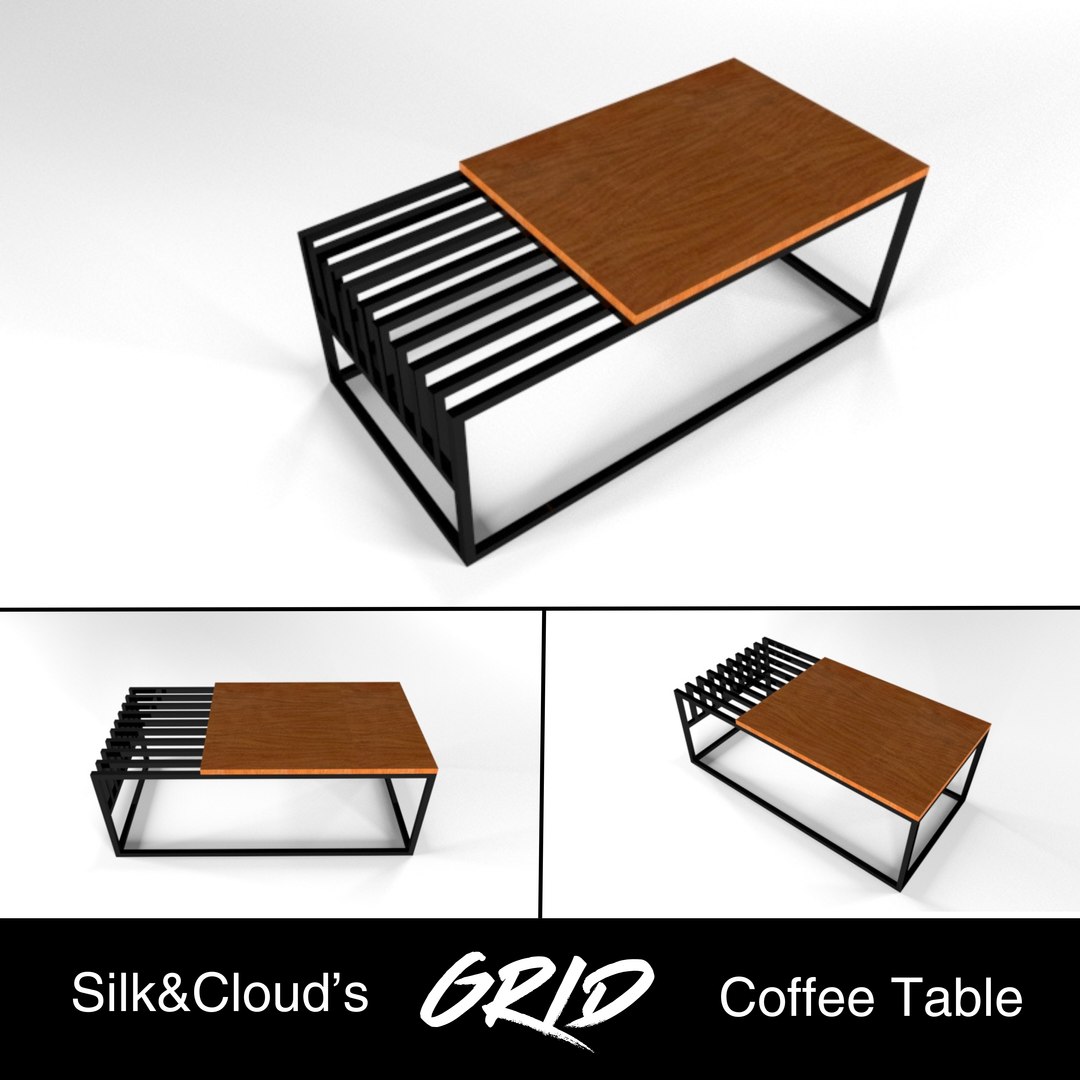 Grid Coffee Table Model - TurboSquid 2307212