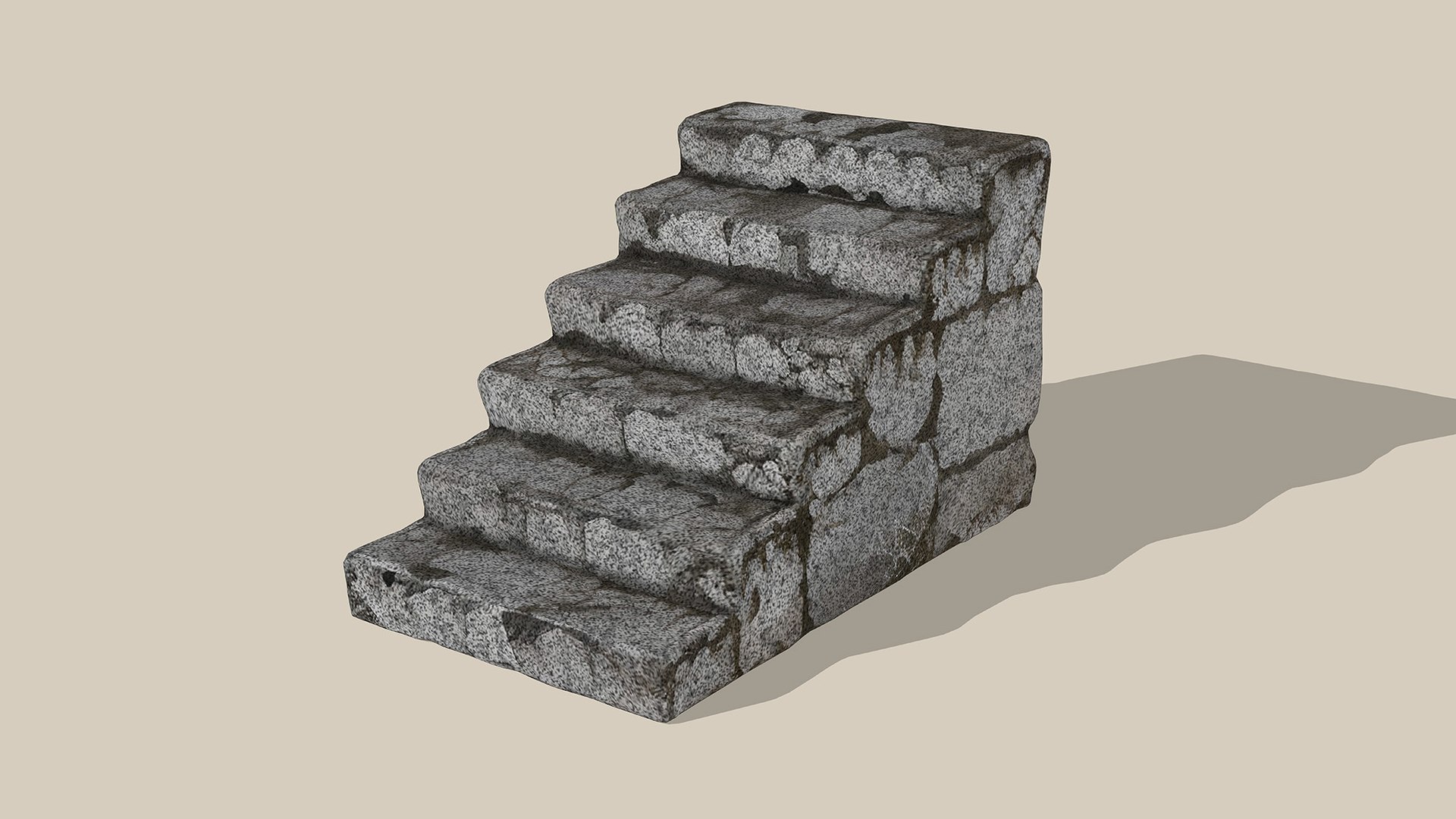 3D Rustic Concrete Stairs Model - TurboSquid 2431784