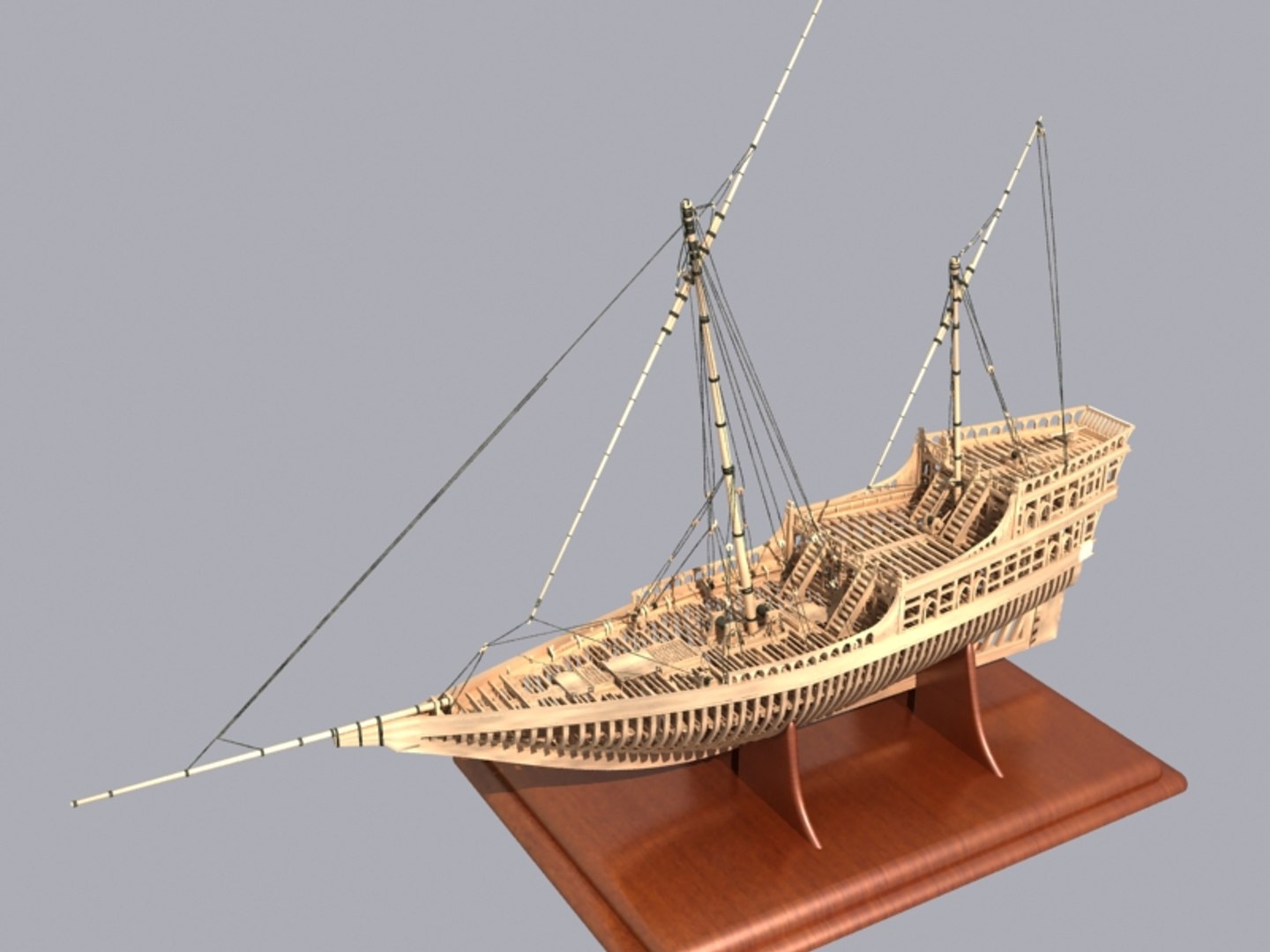 3ds Max Sail Ship Frame
