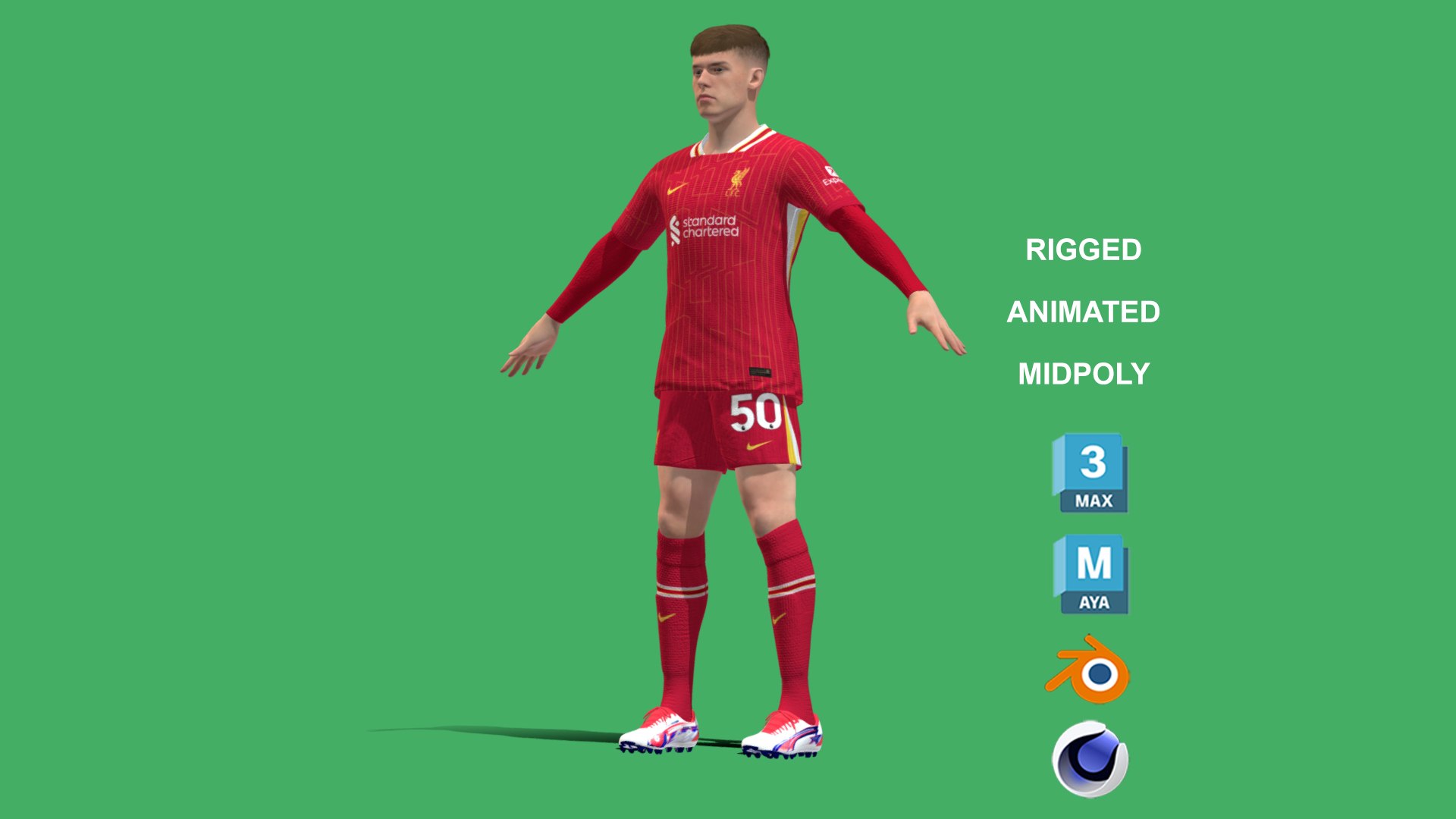 3D 3D Rigged Ben Doak Liverpool 2025 - TurboSquid 2255419