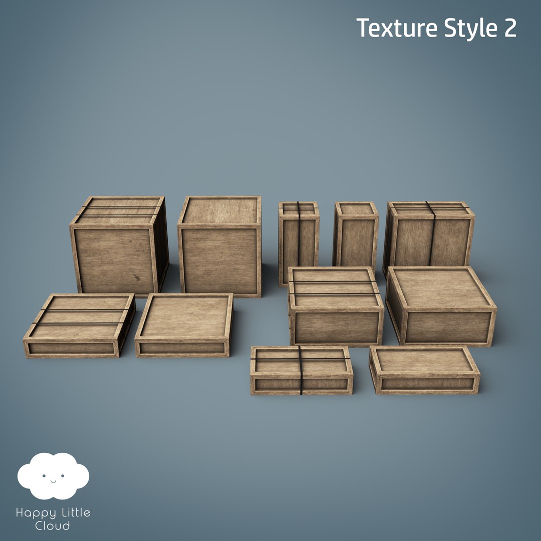 Pbr Wooden Crate Pack Model - TurboSquid 1350074