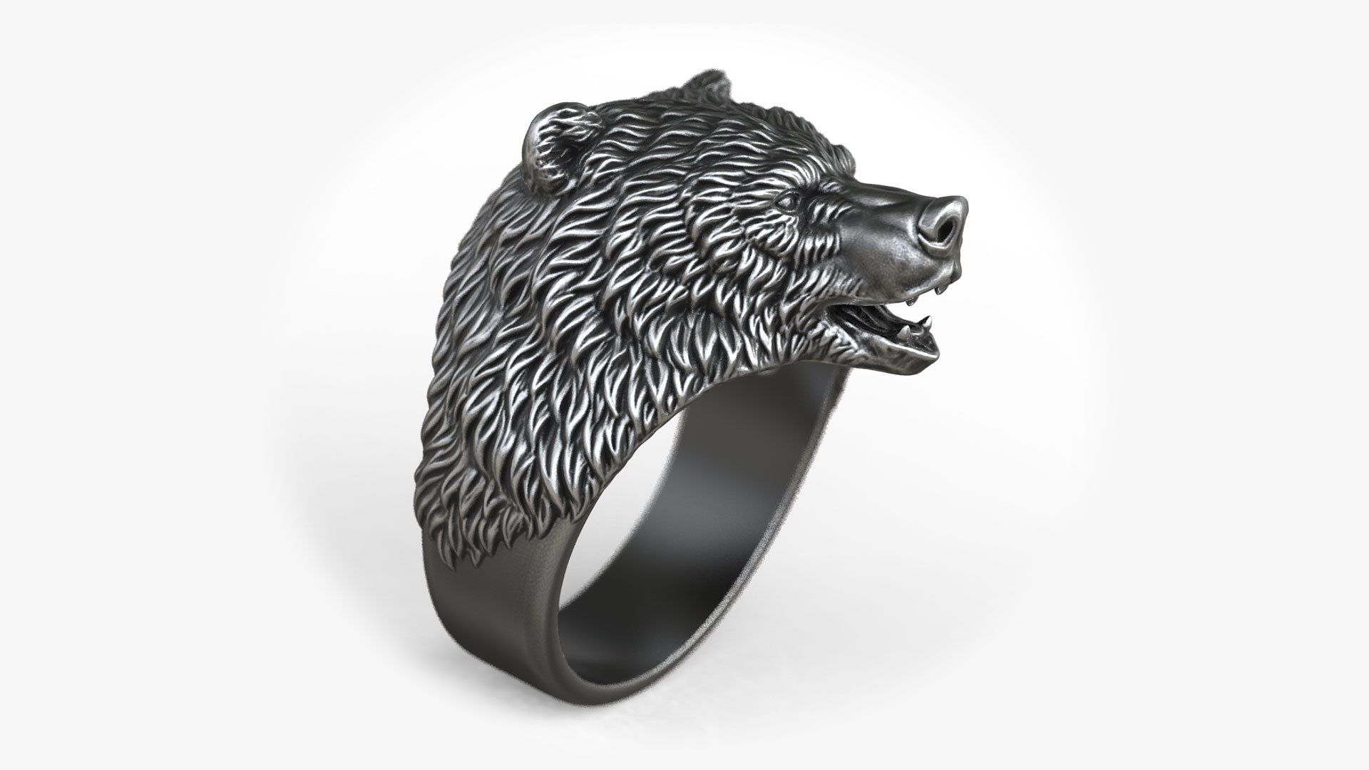 Bear Grizzly Head Ring Jewelry 3D Model - TurboSquid 1875405