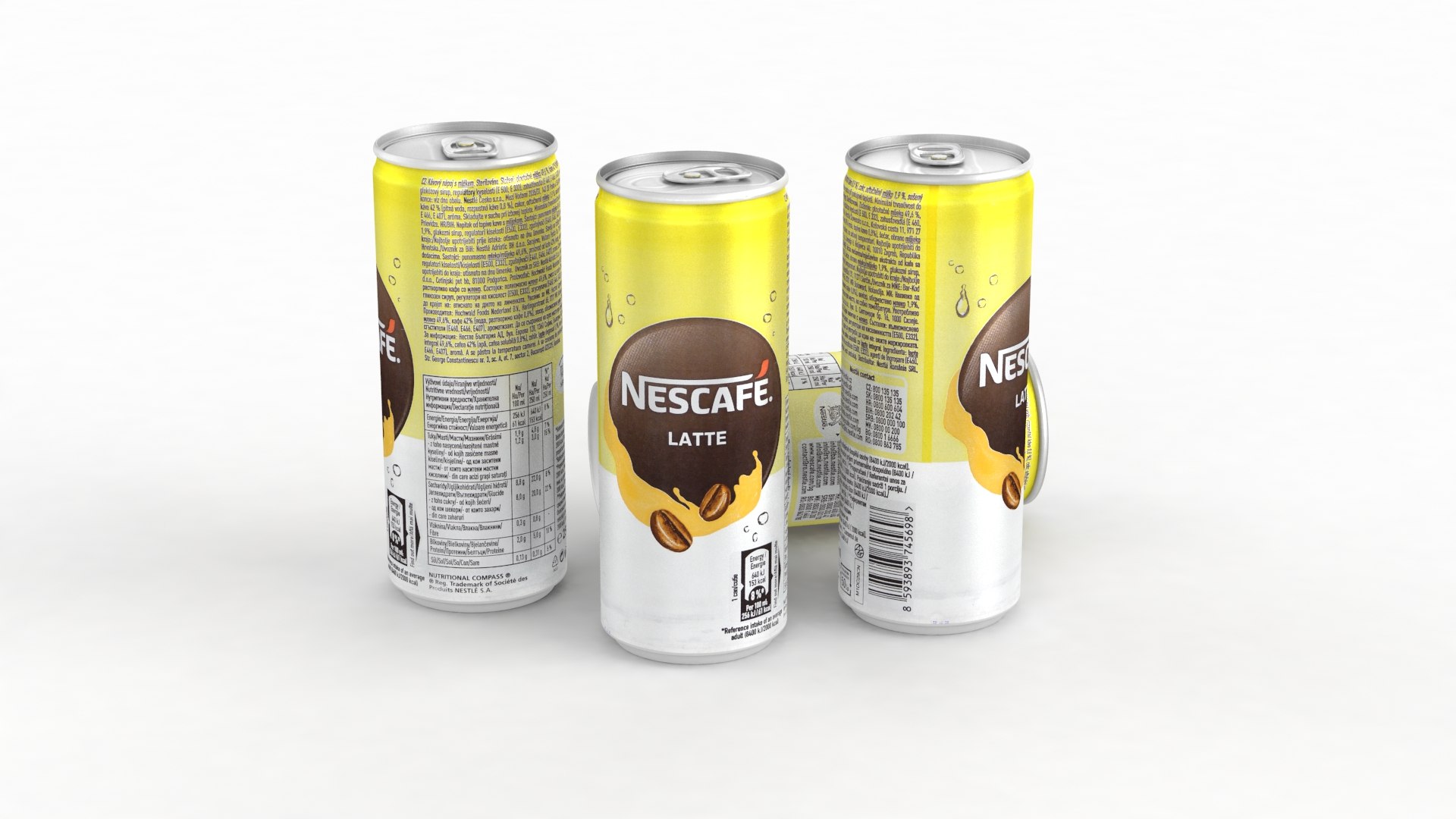 Beverage Can Coffee Nescafe Latte 250ml 2021 3D Model - TurboSquid 1765128