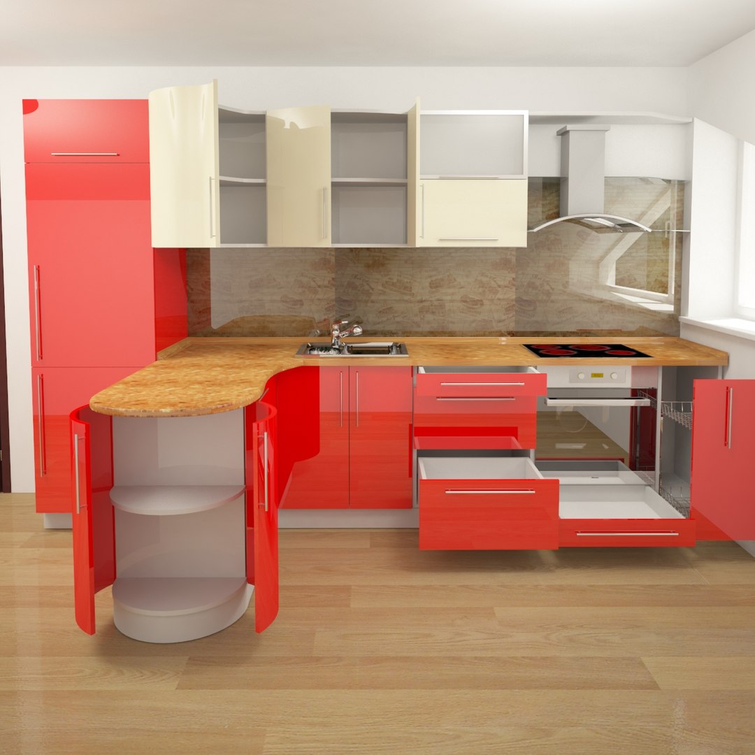 3ds max modern kitchen colors