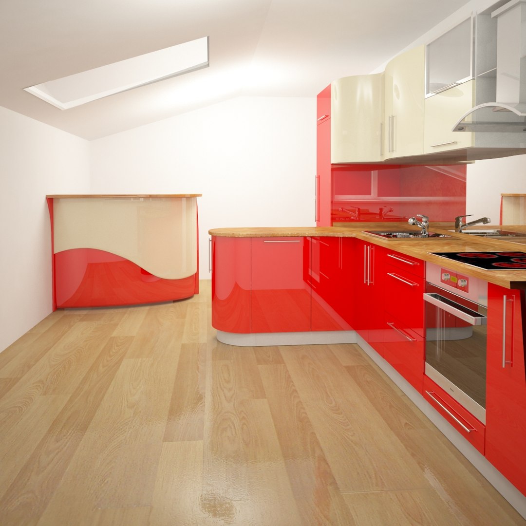 3ds max modern kitchen colors