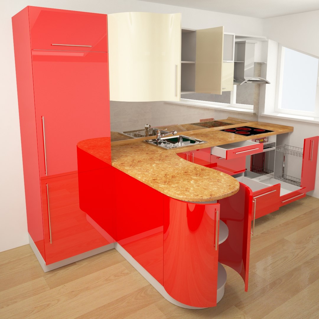 3ds max modern kitchen colors