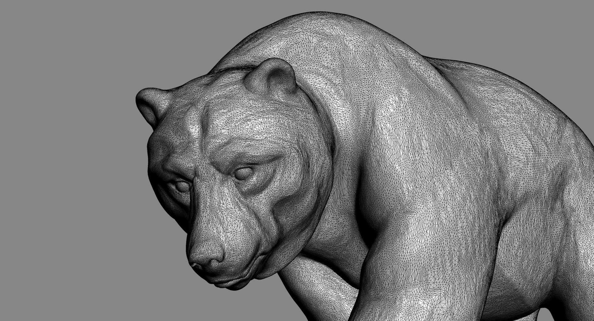 3d Model Bear Walking Sculpture