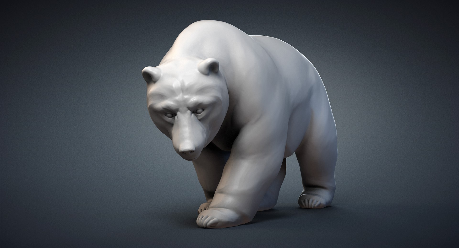 3d Model Bear Walking Sculpture