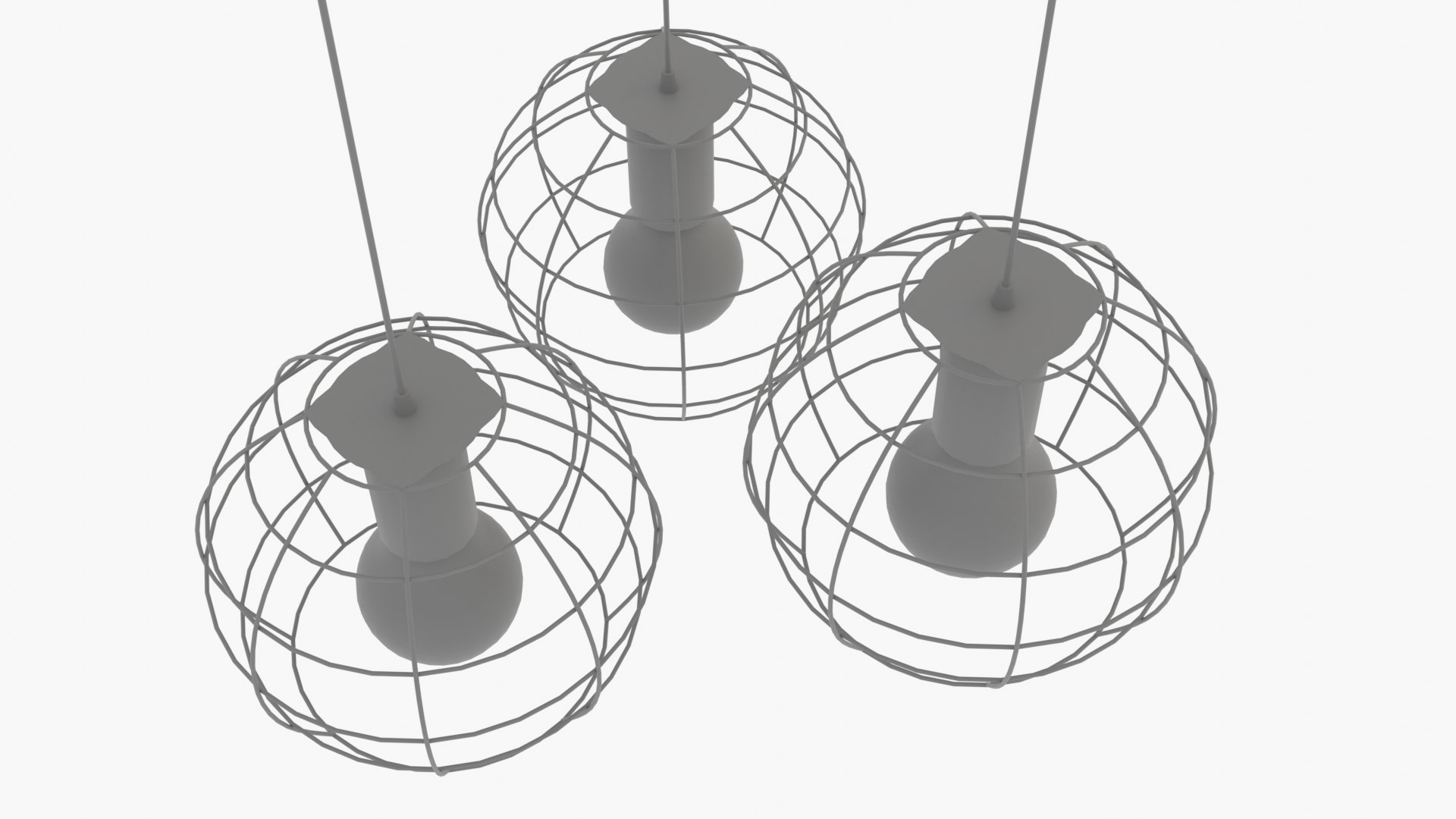 3D model Spherical Shape Hanging Light with LED Bulb E27 - TurboSquid ...