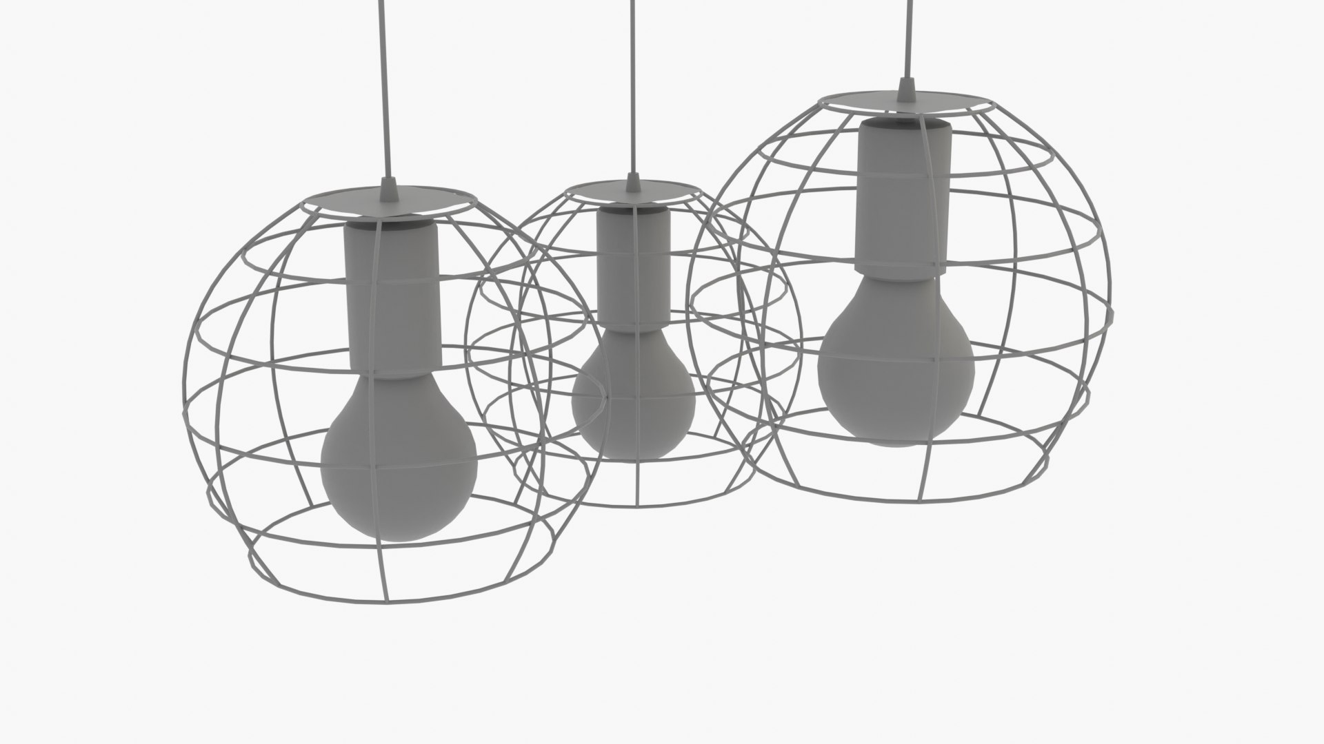 3D model Spherical Shape Hanging Light with LED Bulb E27 - TurboSquid ...