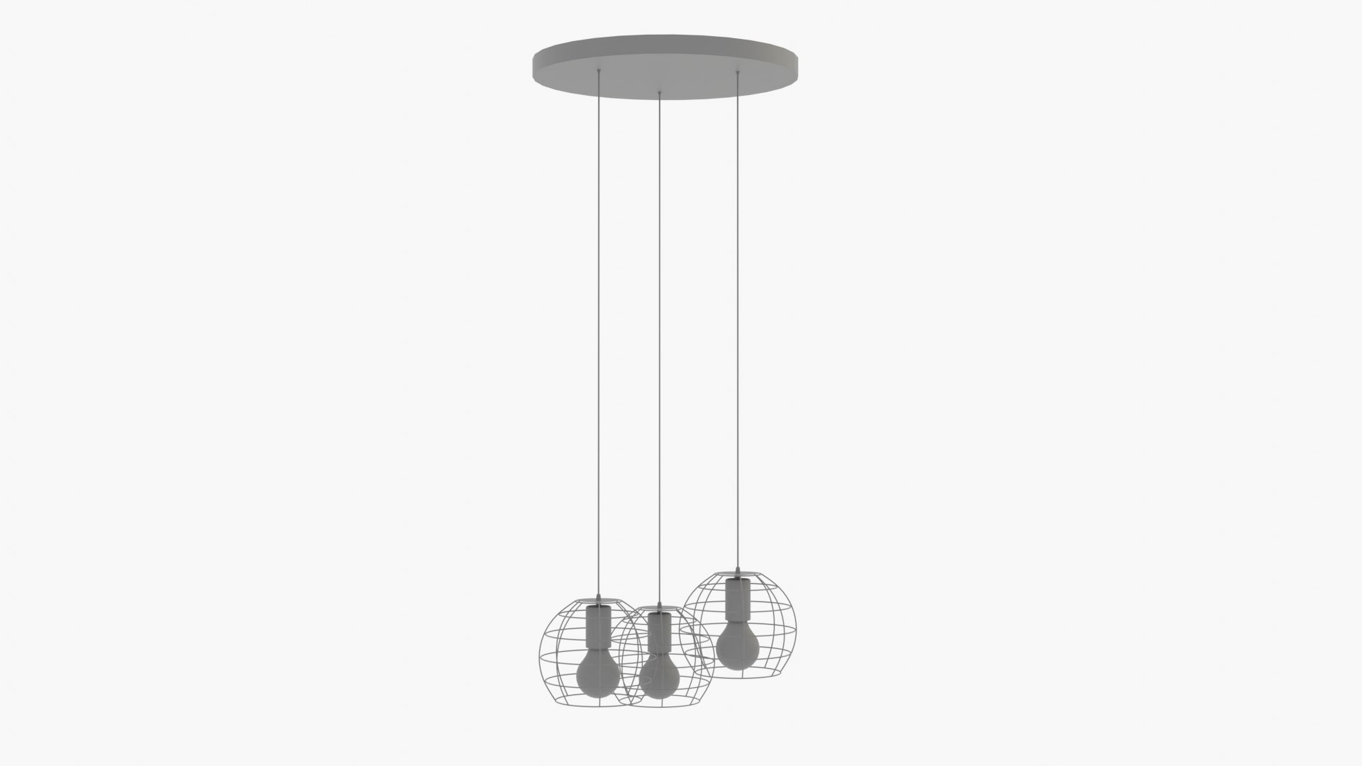 3D model Spherical Shape Hanging Light with LED Bulb E27 - TurboSquid ...