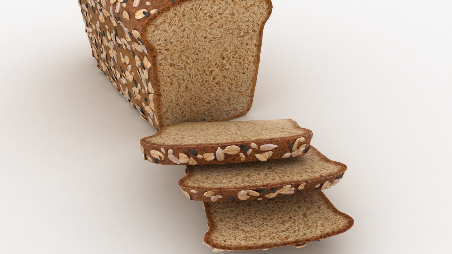 Realistic Multigrain Bread 3D - TurboSquid 1449267