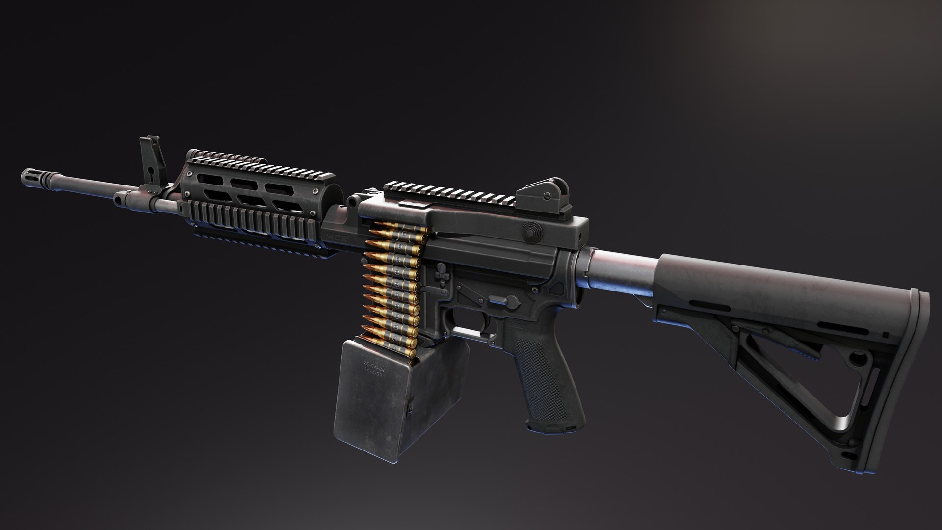 3D FightLite MCR Beltfed AR-15 - TurboSquid 1997904