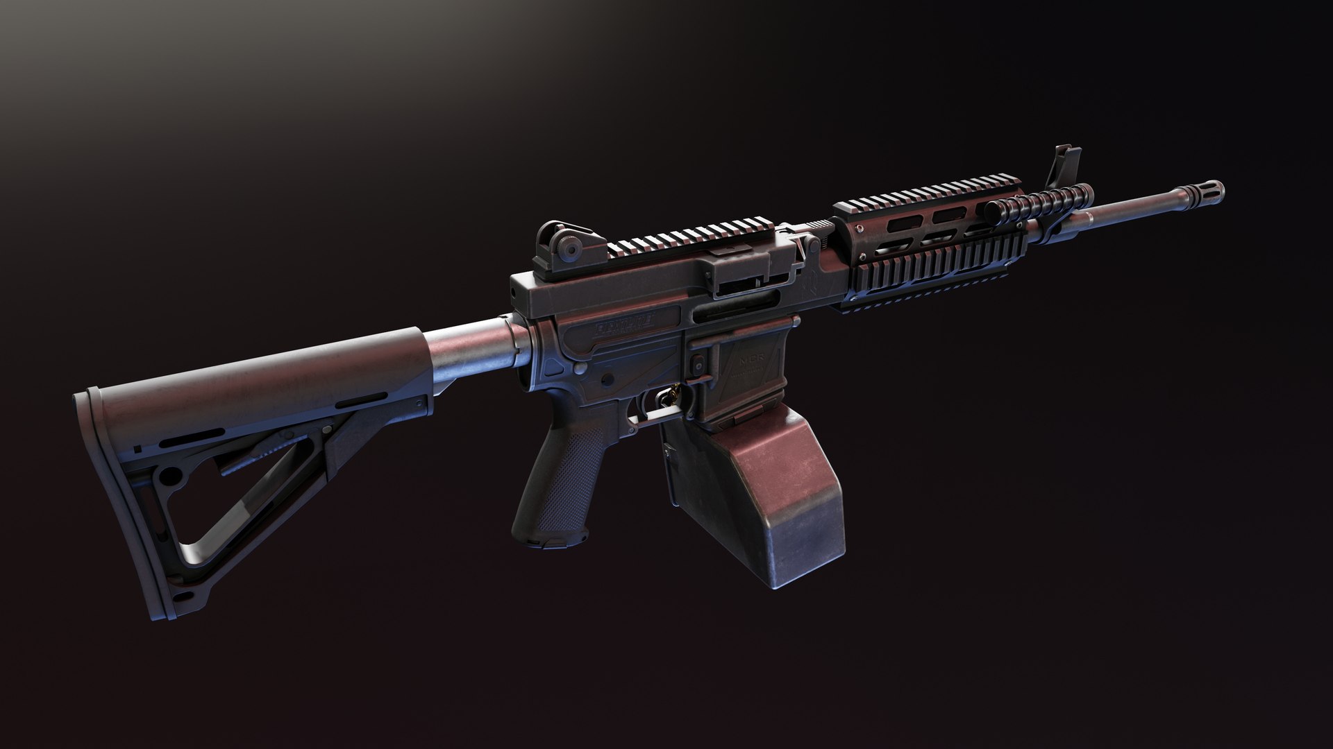 3D FightLite MCR Beltfed AR-15 - TurboSquid 1997904