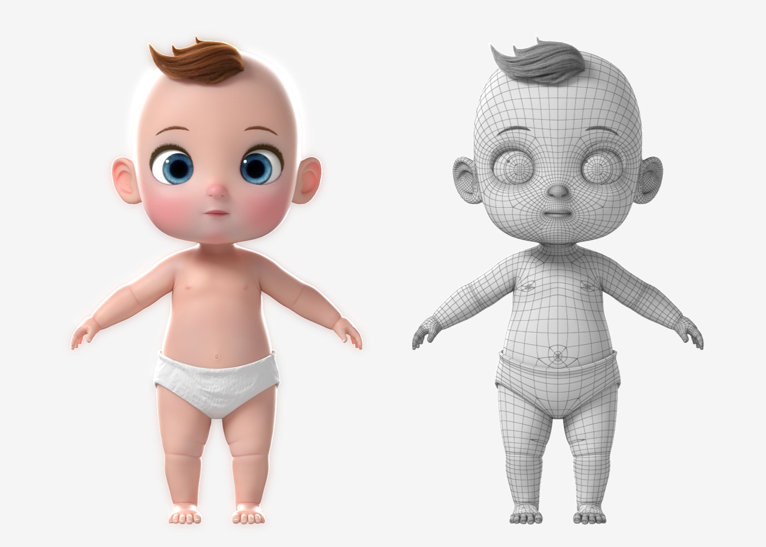 Cartoon family rigged character 3D model - TurboSquid 1359320