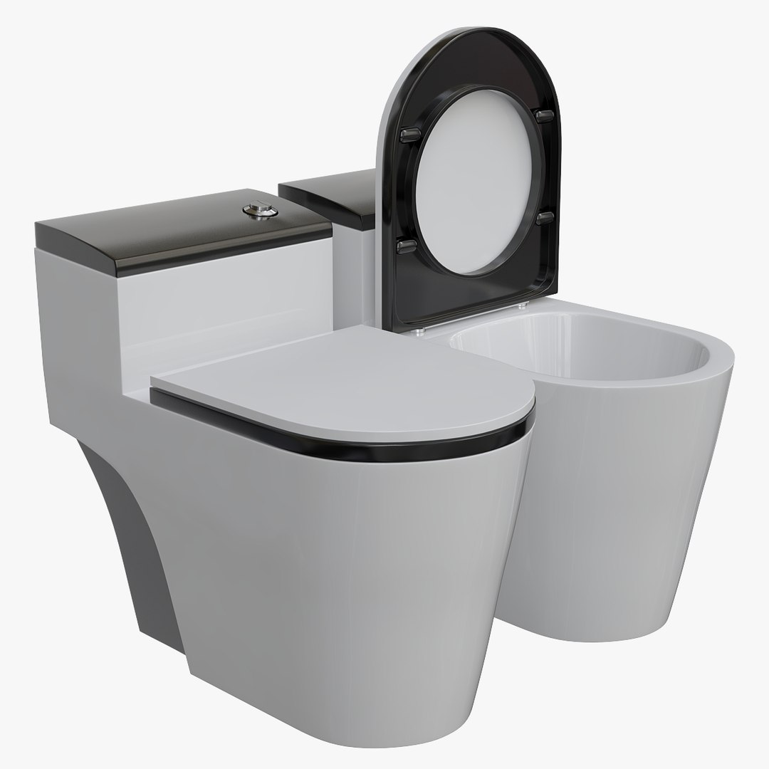 Dual-flush Elongated One-piece Toilet 3D model - TurboSquid 2033450