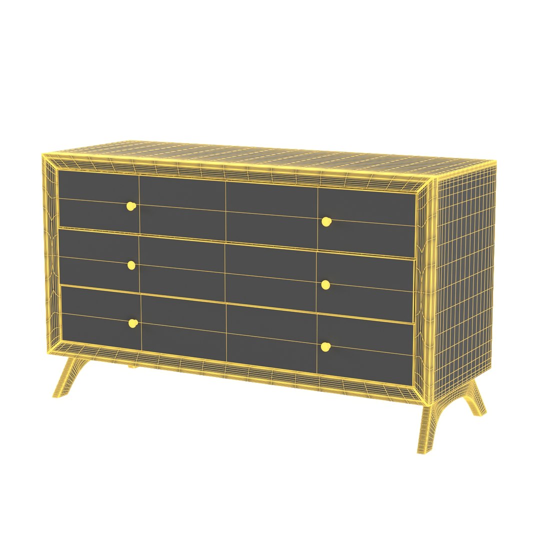 Providence Three-Drawer Dresser MOD-6059-CAP model - TurboSquid 2063244