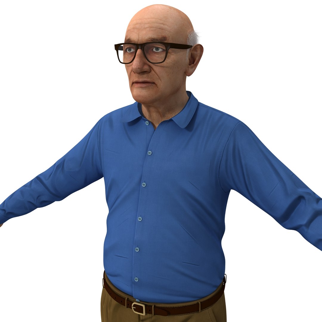 3d elderly man version 2