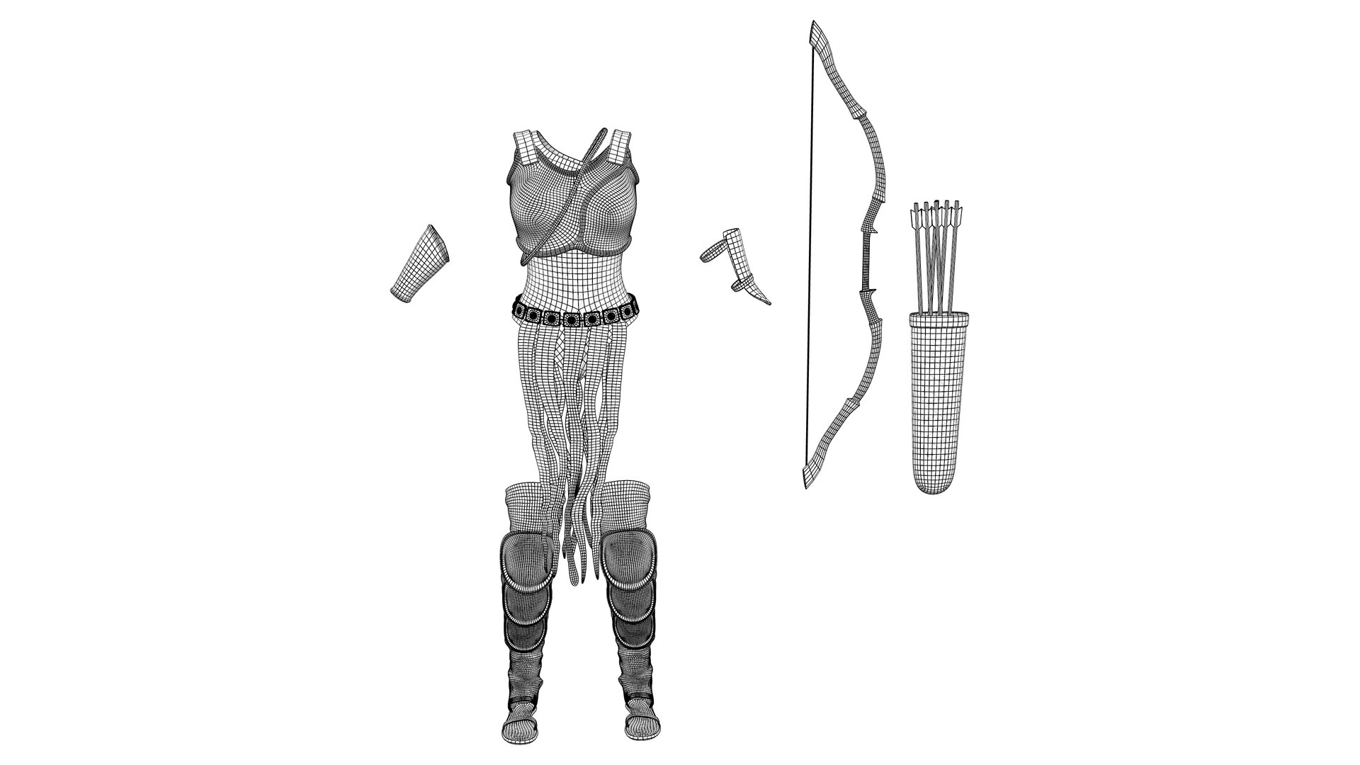 Amazon Warrior Woman Full Costume Outfit 3D Model - TurboSquid 1965302