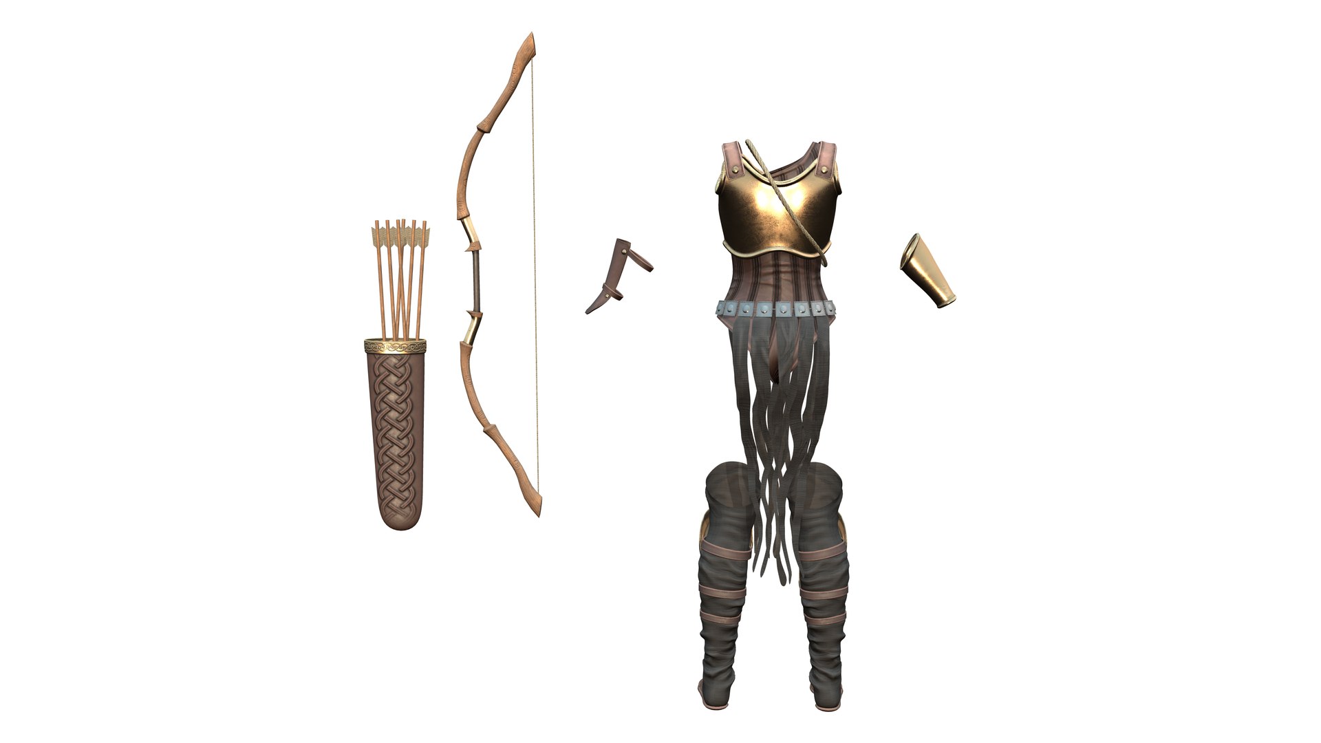 Amazon Warrior Woman Full Costume Outfit 3D Model - TurboSquid 1965302
