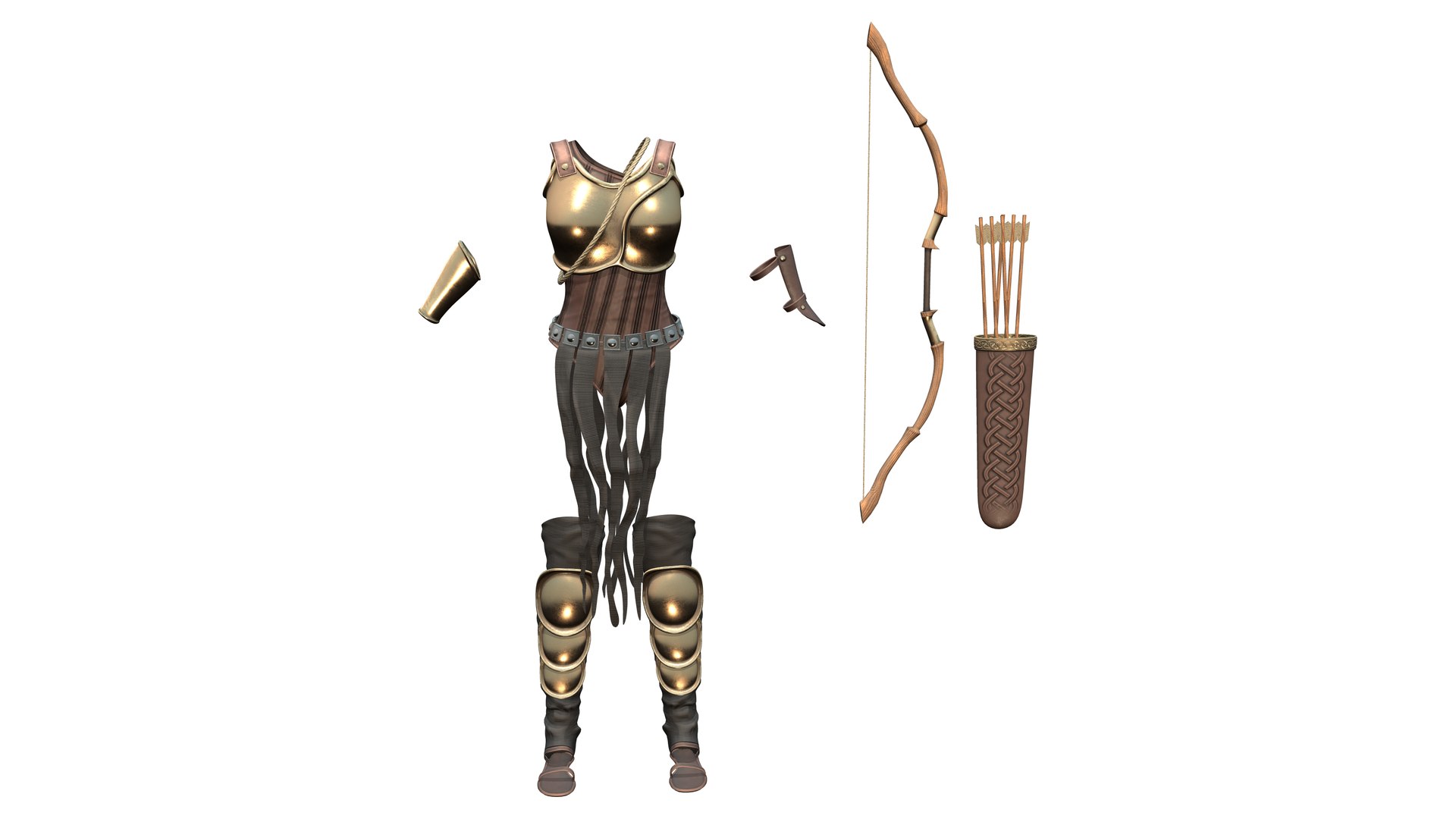 Amazon Warrior Woman Full Costume Outfit 3D Model - TurboSquid 1965302