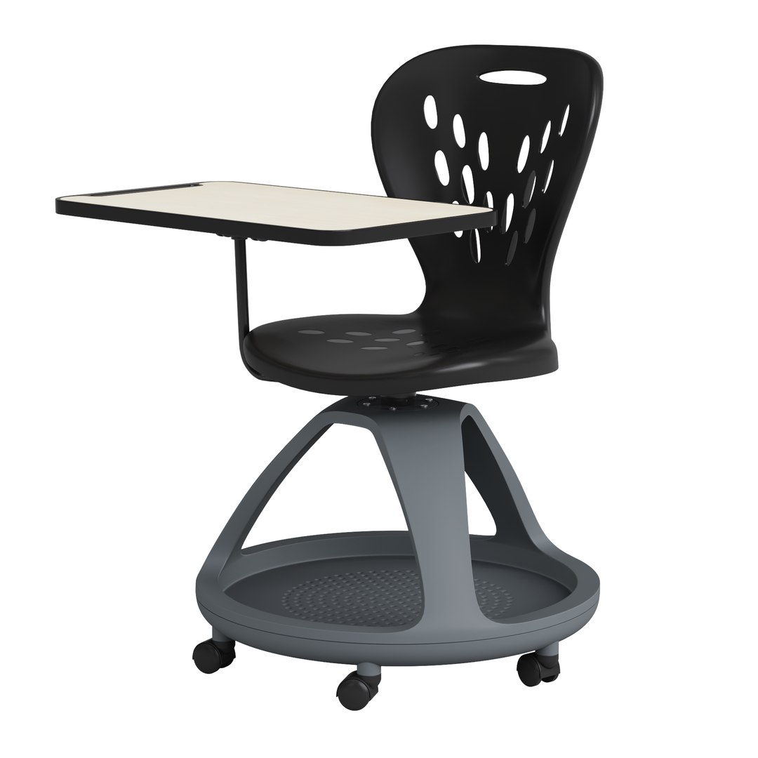 Mobile Learning Chair Dark Gray Mobile Desk Chair With 360 Degree ...