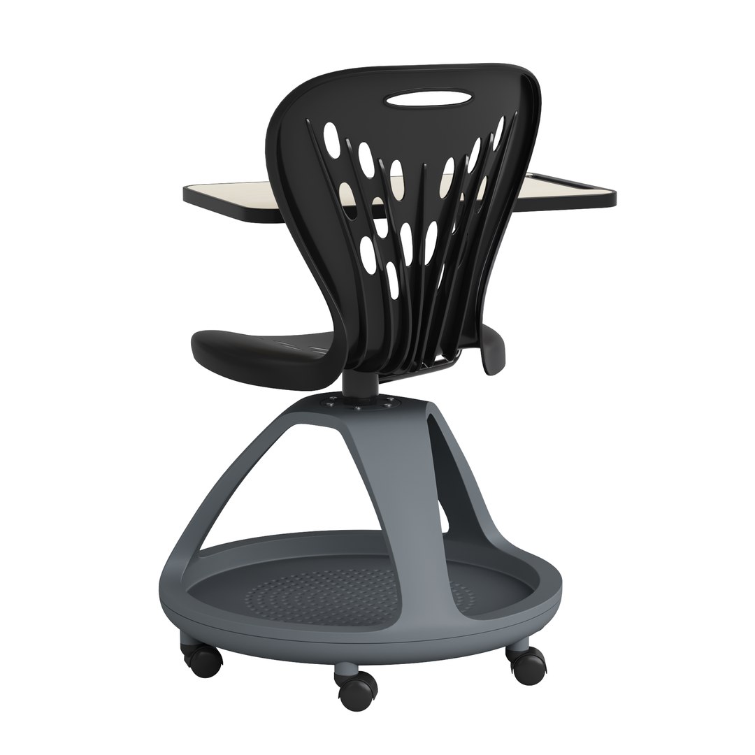 Mobile Learning Chair Dark Gray Mobile Desk Chair With 360 Degree ...