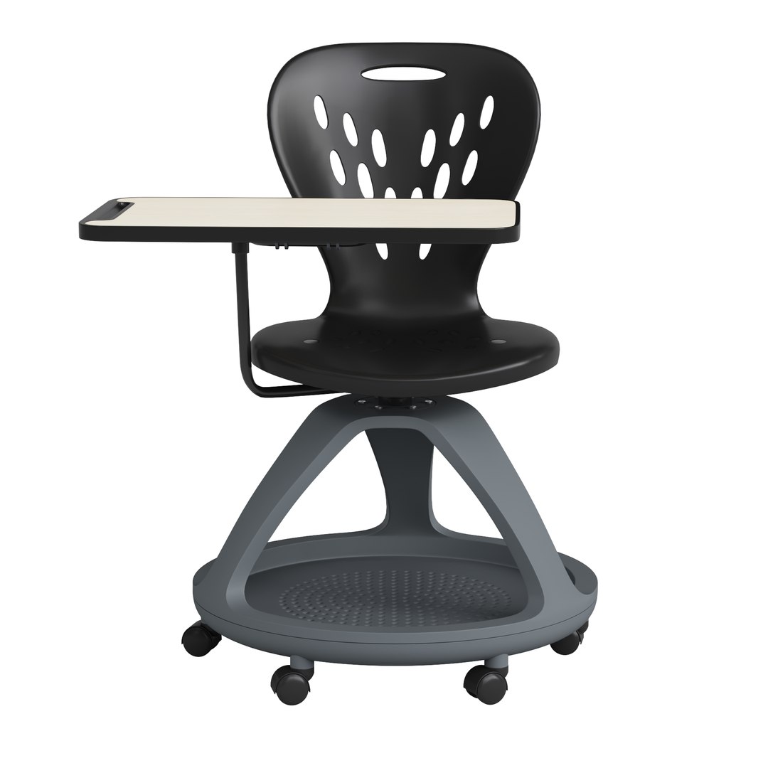 Mobile Learning Chair Dark Gray Mobile Desk Chair With 360 Degree ...