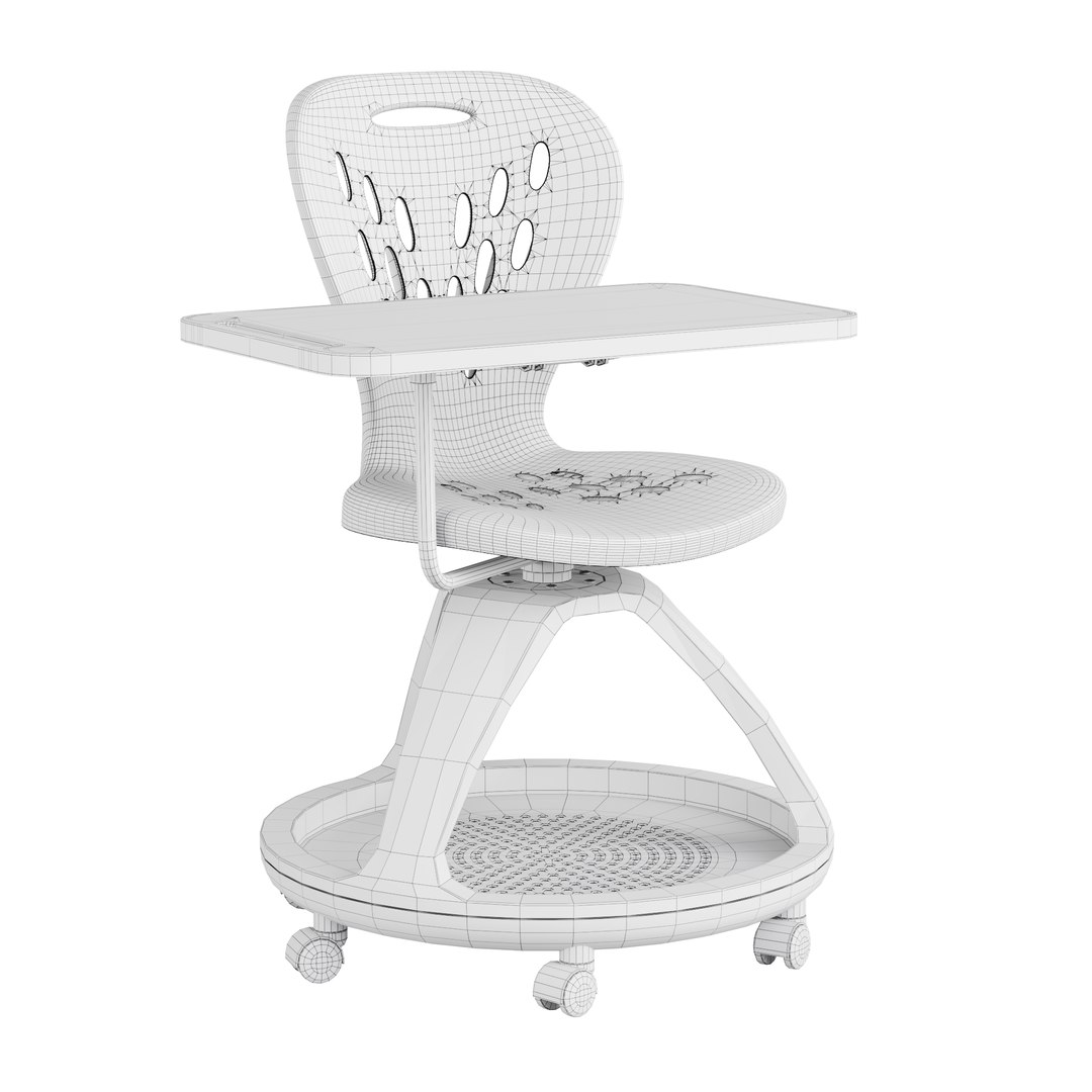 Mobile Learning Chair Dark Gray Mobile Desk Chair With 360 Degree ...