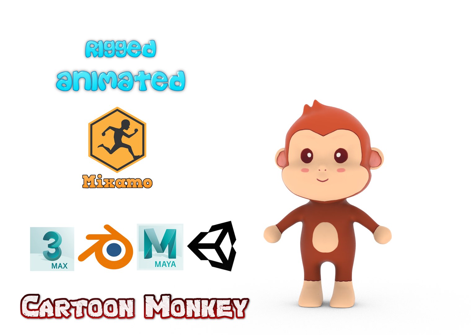 Cartoon Monkey Animated 3D model - TurboSquid 2013762