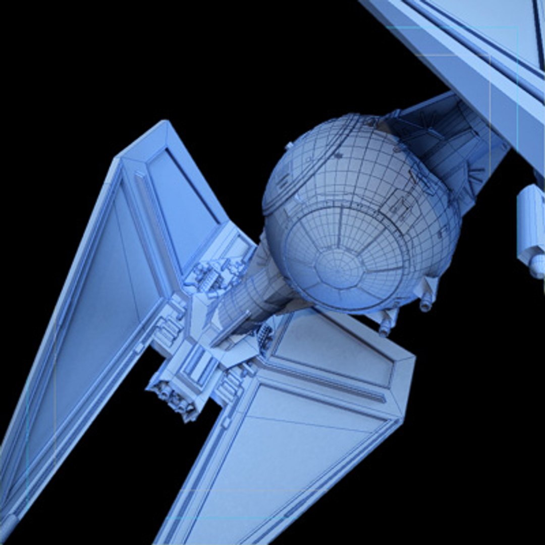 tie interceptor fighter 3d model